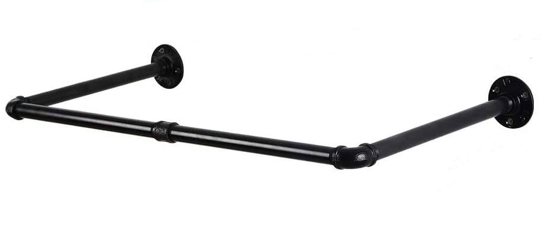 Oumilen Wall Mounted Industrial Pipe Clothes Rack, Metal, Black ...