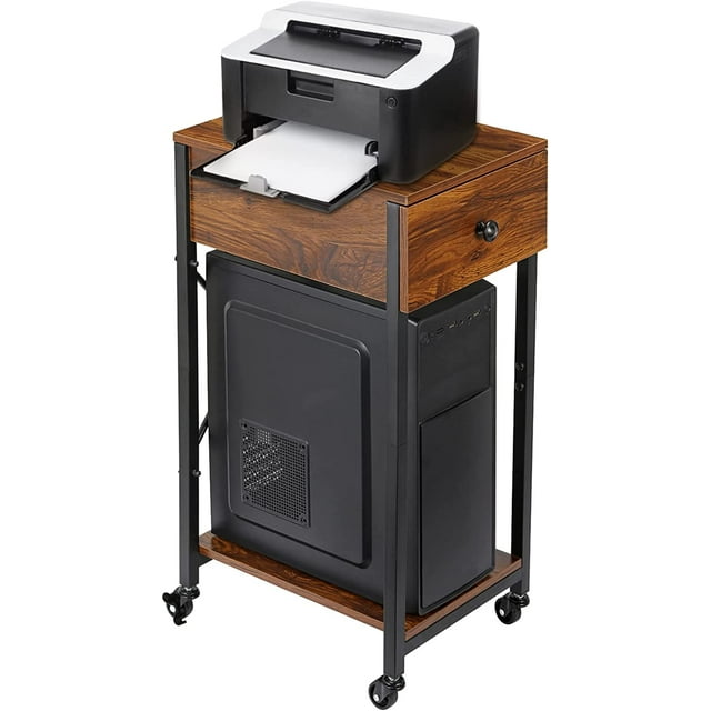 Oumilen Printer Stand - 2 Layers, Lockable Drawer - Walmart.com