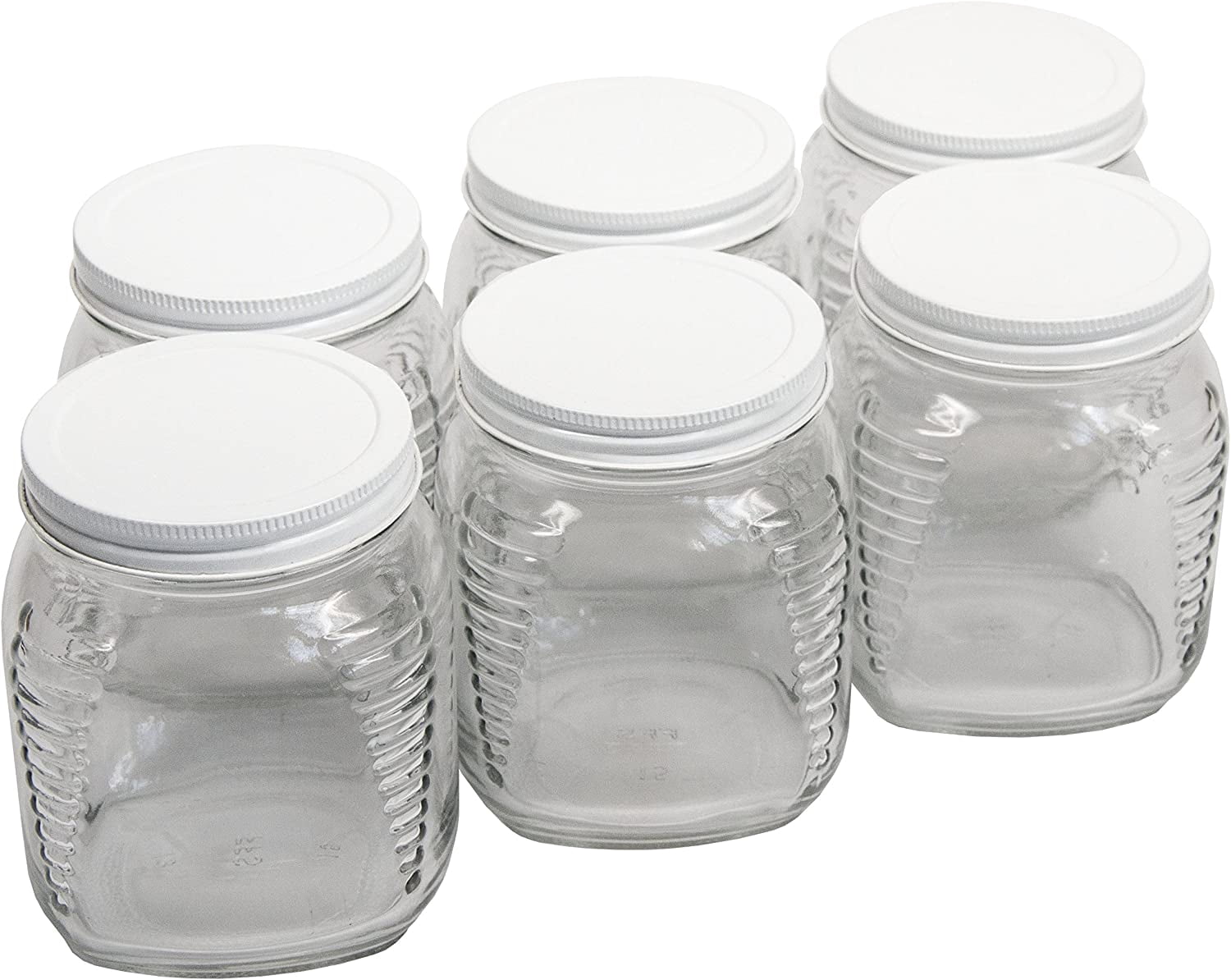 Ounce/2.5 LB Wide Mouth Square /Cracker/Storage/Canning Jars - With ...