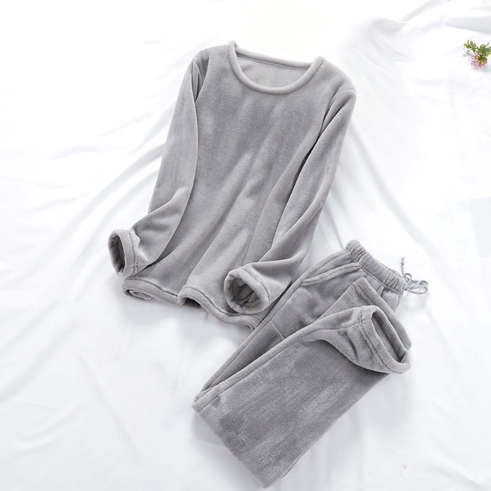 Ounisa Fluffy Pajamas for Women Set Winter Fleece Pajama Sets Warm ...
