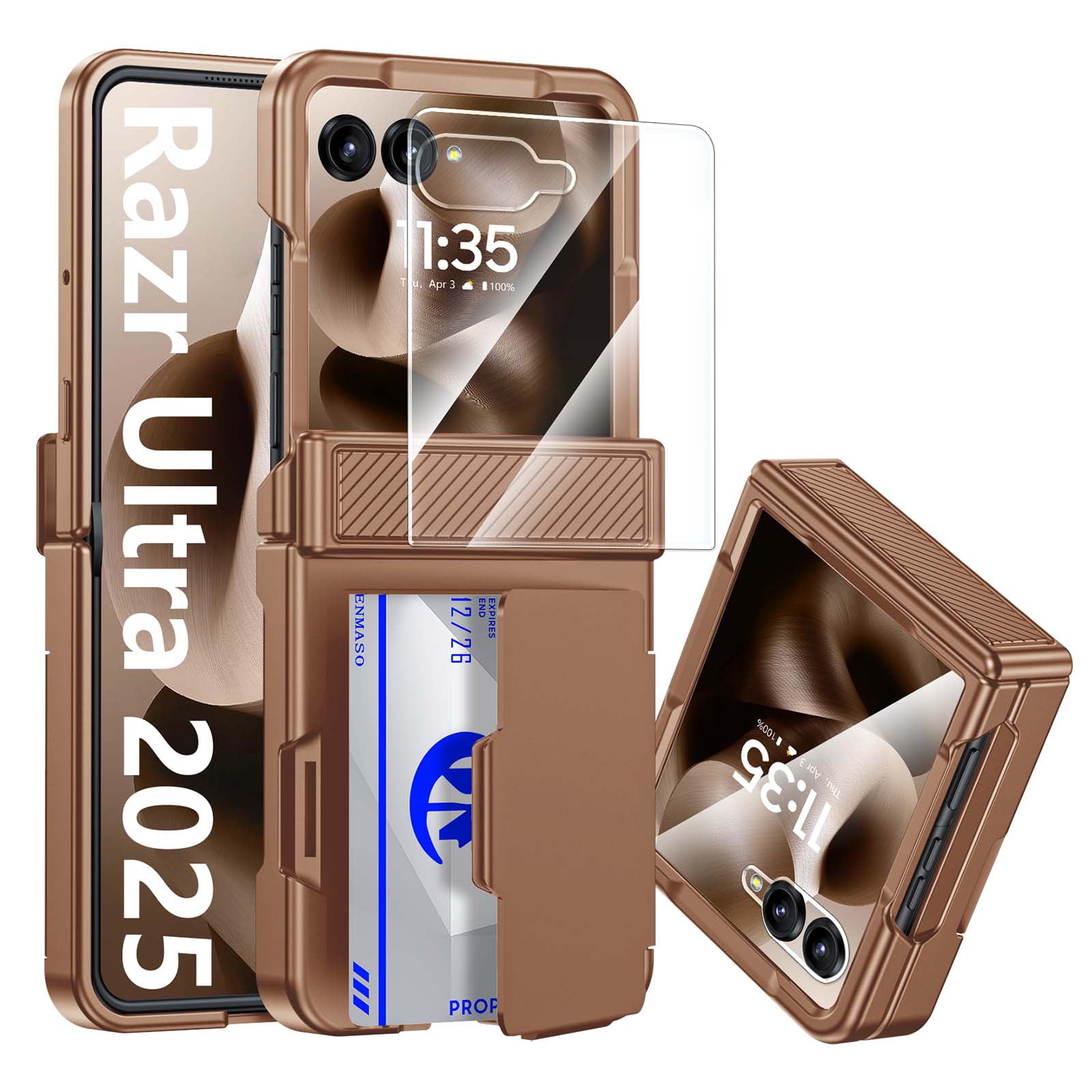 Oupeigar For Motorola Razr Ultra 2025 Wallet Case,Full Body Shock Protection,Hinge Protection ...