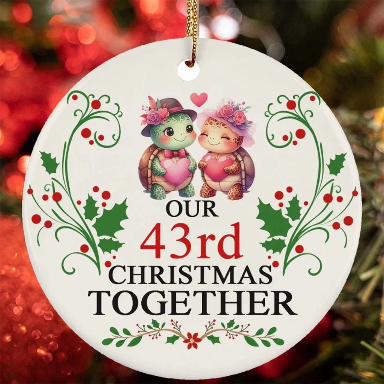 Our 43rd kriStmAs Together Ornament Cute Turtle Couple 43 Year ...