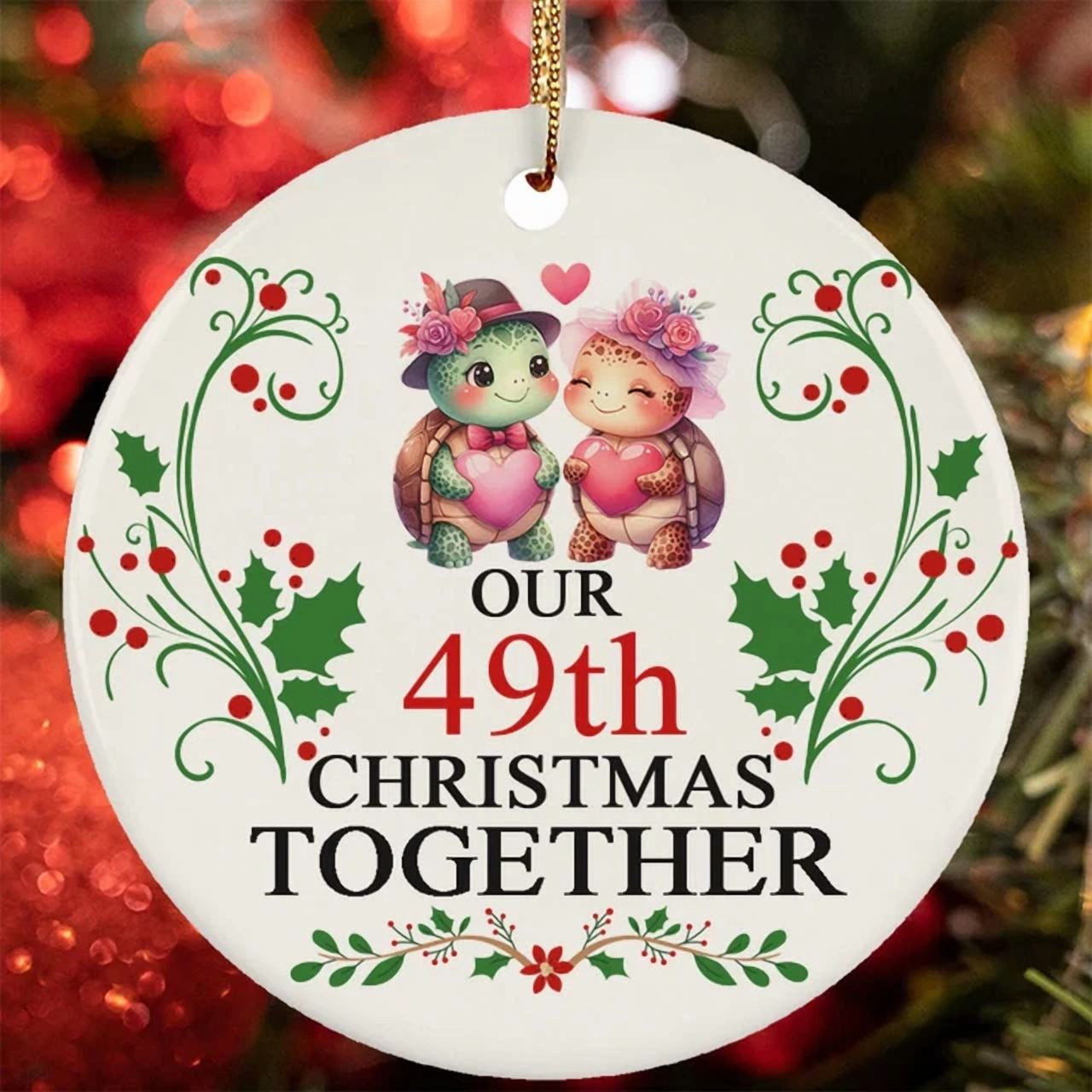 Our 49th kriStmAs Together Ornament Cute Turtle Couple 49 Year ...