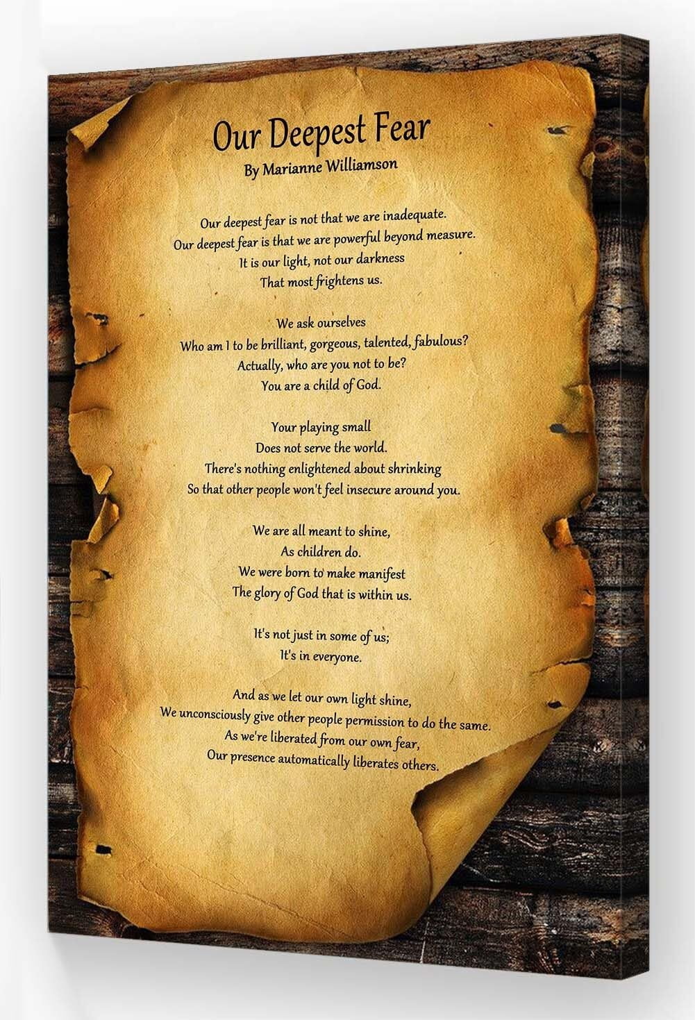 Our Deepest Fear Quote Wall Art Framed Inspirational Posters Vintage ...