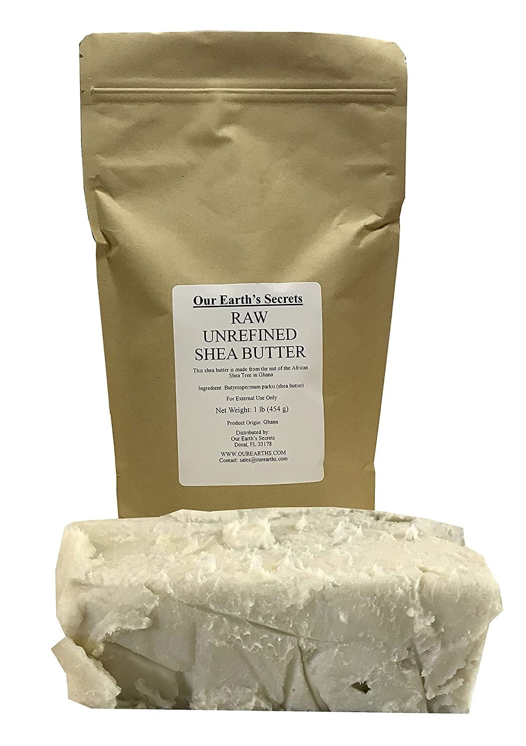Our Earth's Secrets Ivory Raw Unrefined Shea Butter Top Grade, 1 Pound ...