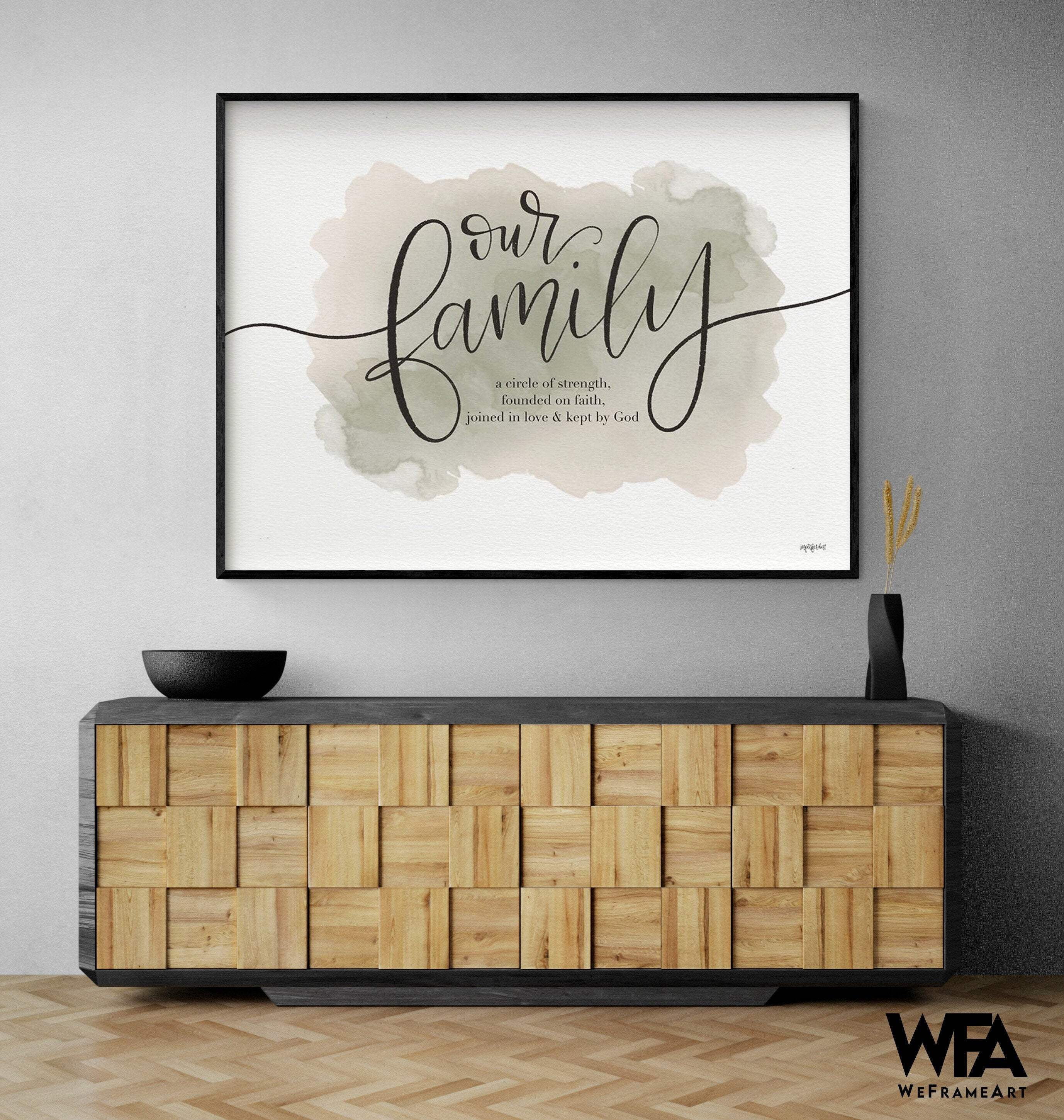 Our Family, Deep Green Watercolor God Poster Print, Our Family is a ...