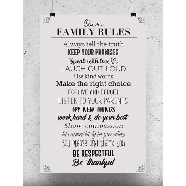 Our Family Rules Poster - Smartprints Designs, - Walmart Business Supplies