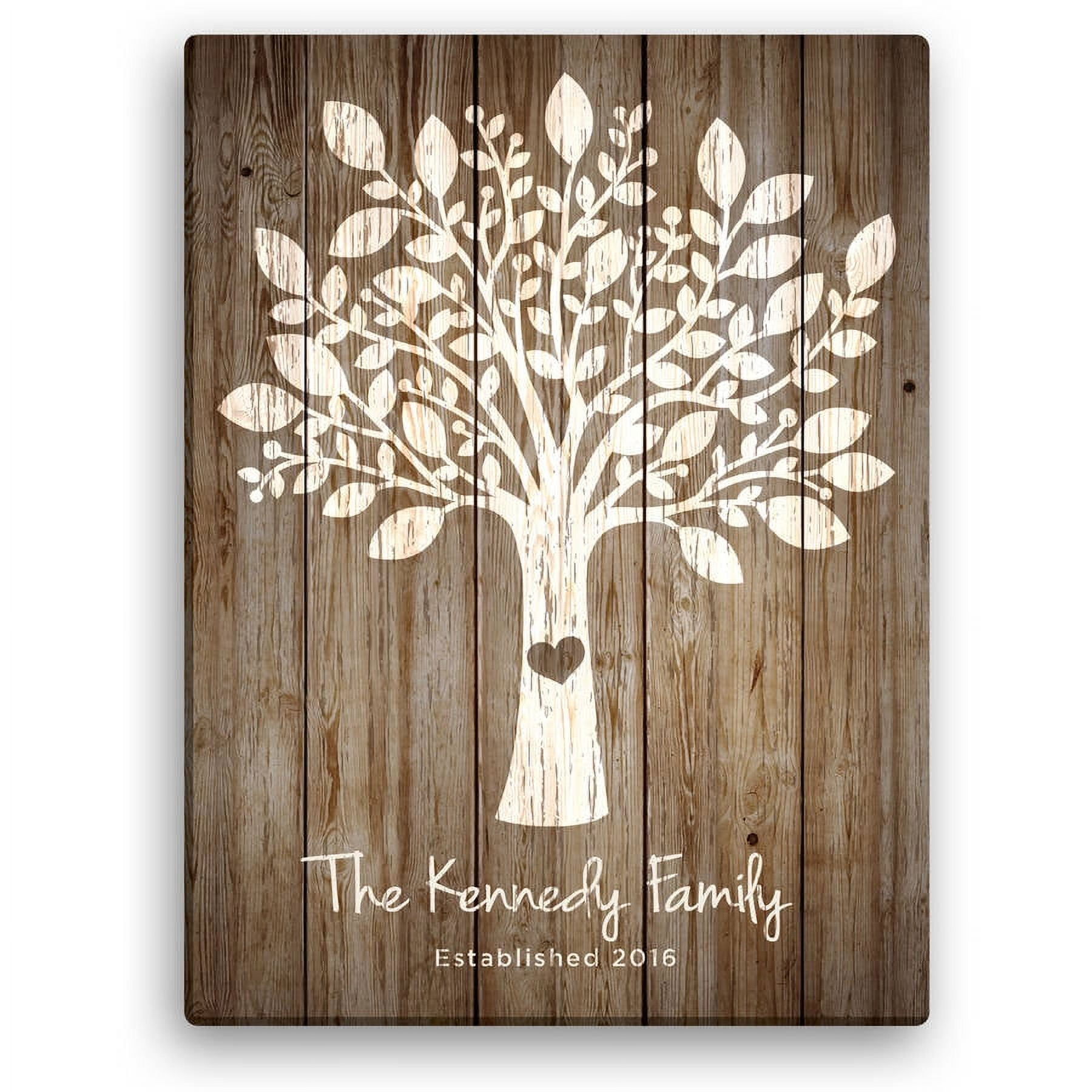Our Family Tree Personalized 18" x 24" Brown or Black Canvas - Walmart.com