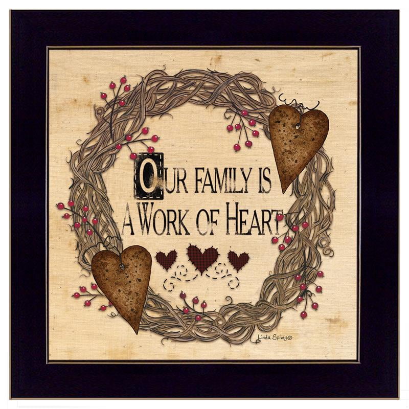 Our Family is a work of the Heart Linda Spivey Printed Art Wood Multi ...