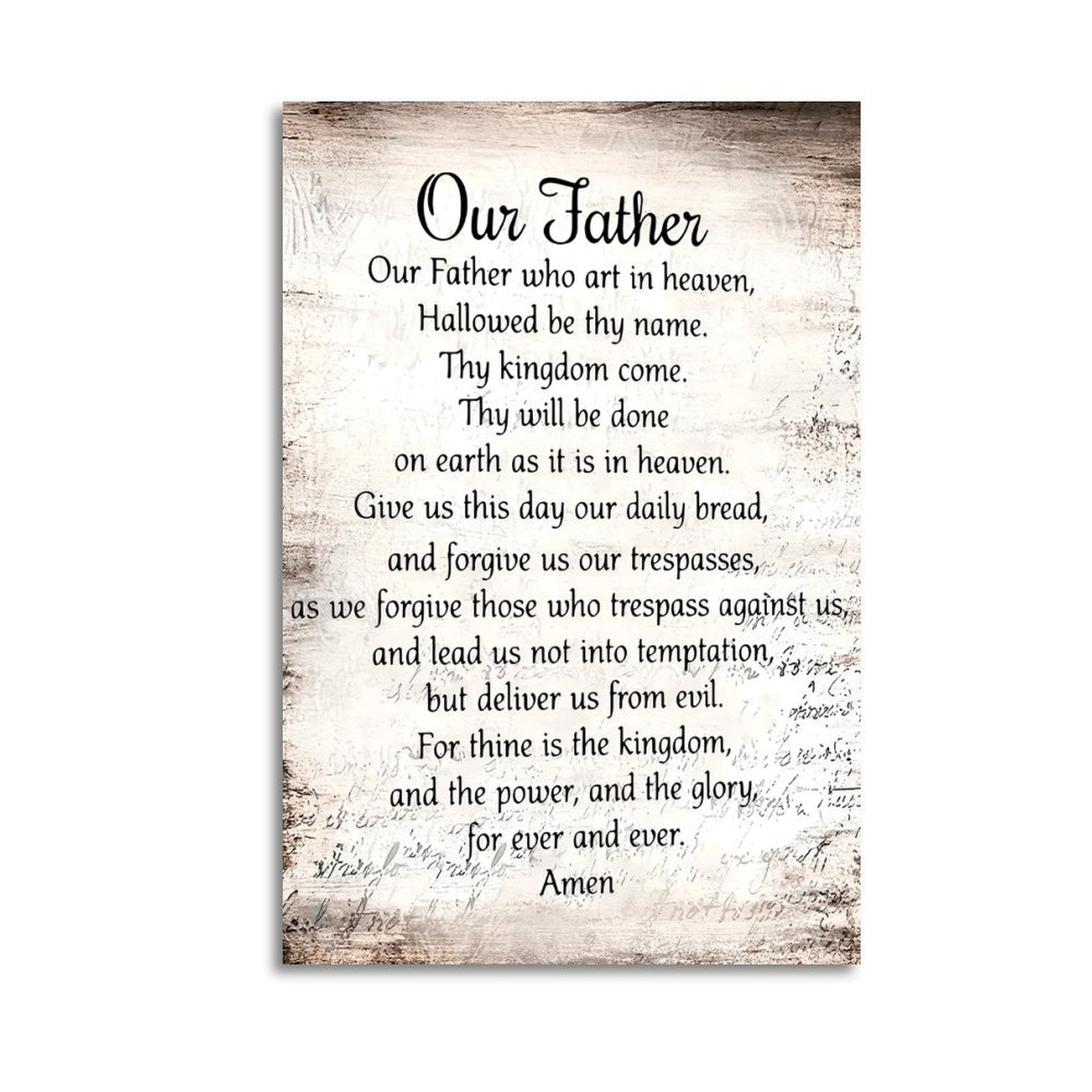 Our Father Prayer Wall Art - Inspirational Poster Great Wall Art for ...