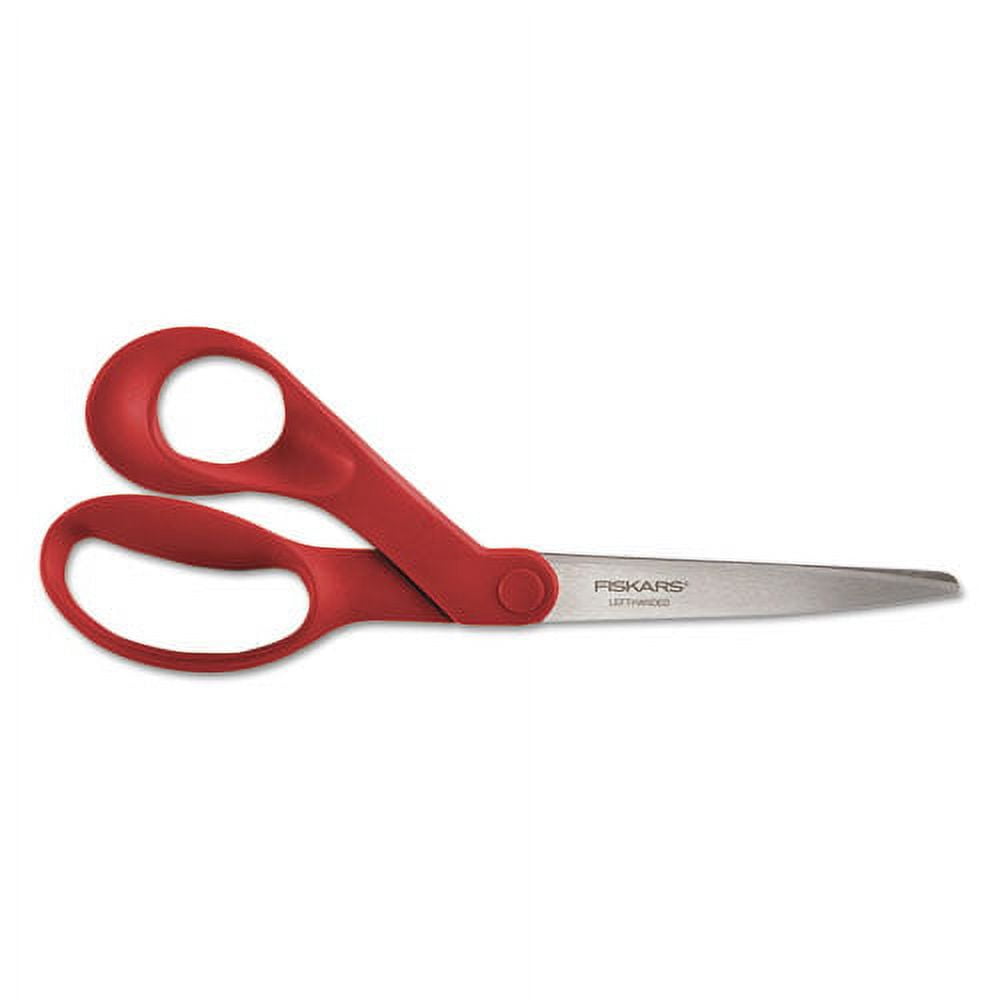 Our Finest Left-Hand Scissors, 8" Long, 3.3" Cut Length, Red Offset ...