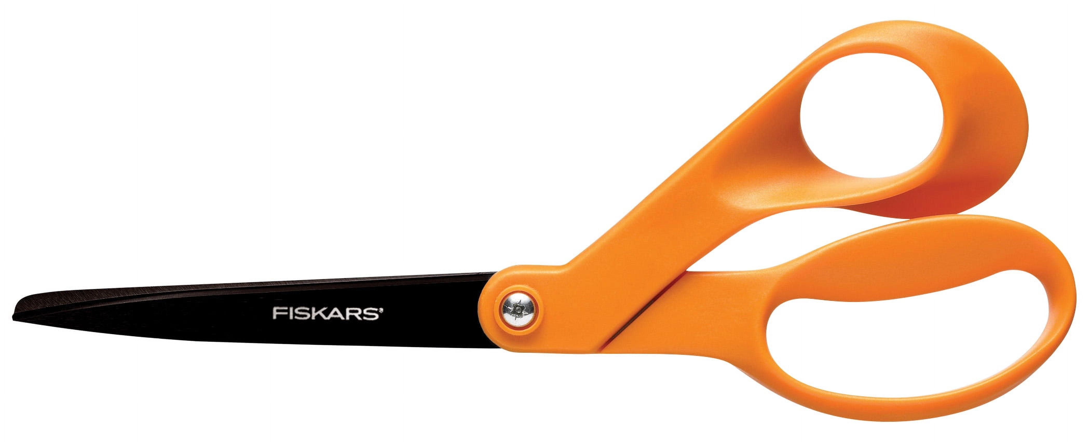 Our Finest Scissors, 8" Long, 3.1" Cut Length, Orange Offset Handle ...