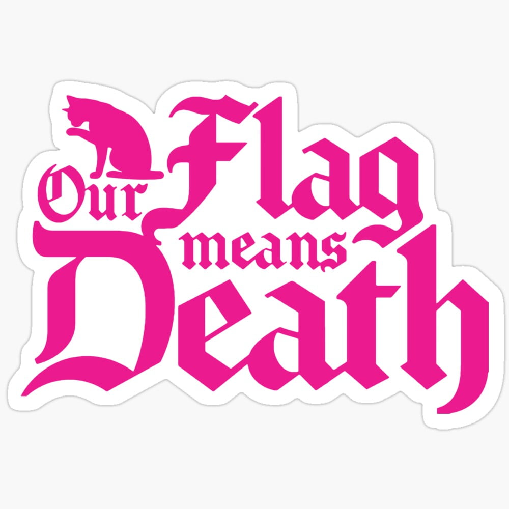 Our Flag Means Death Pink Logo Sticker Phone Decal Water Bottle ...