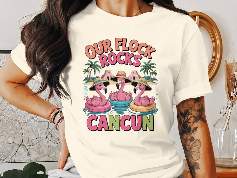 Our Flock Rocks Cancun Tee Hoodie Bachelorette Girls Trip Birthday ...