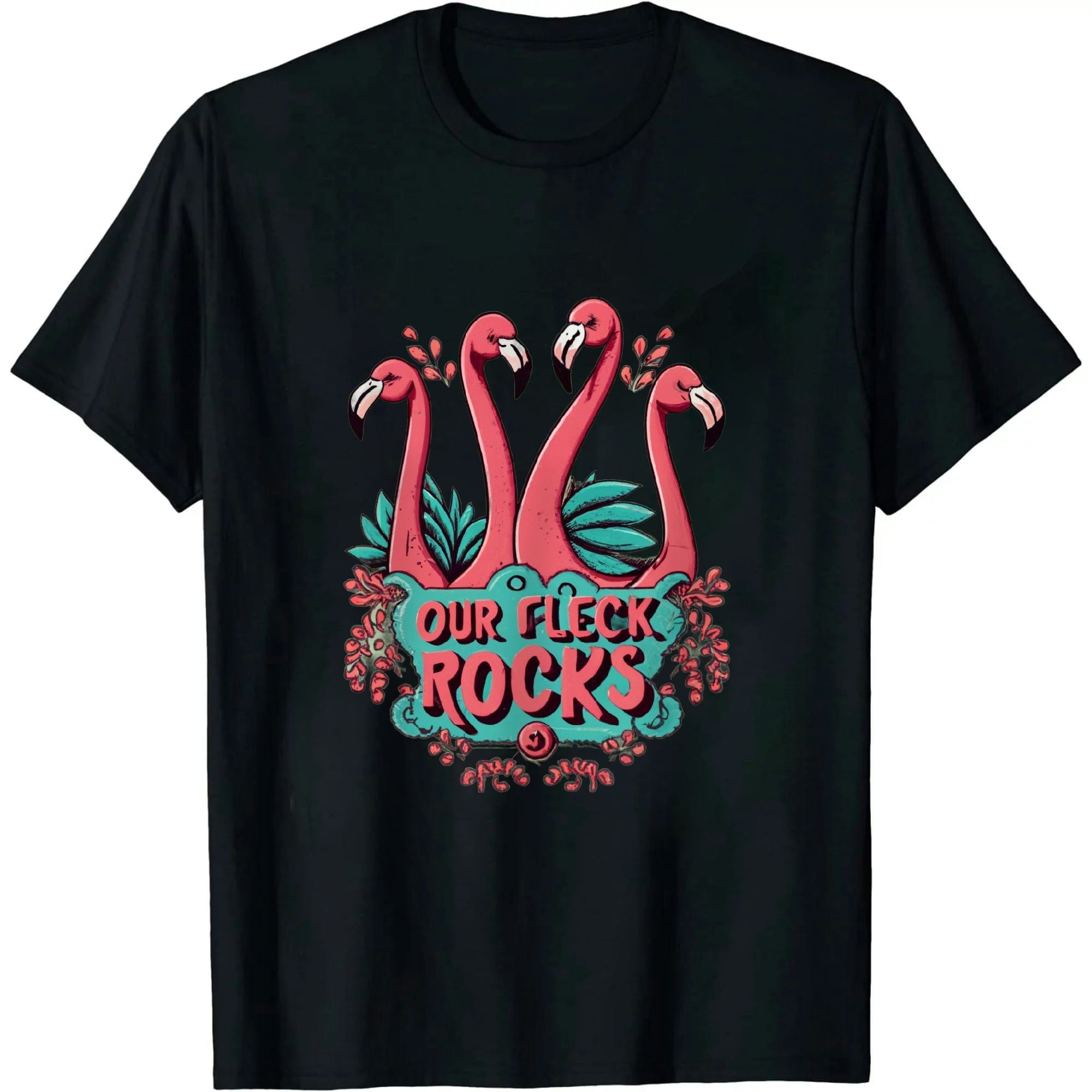 Our Flock Rocks Flamingo Family Group Vacation Matching T-Shirt ...