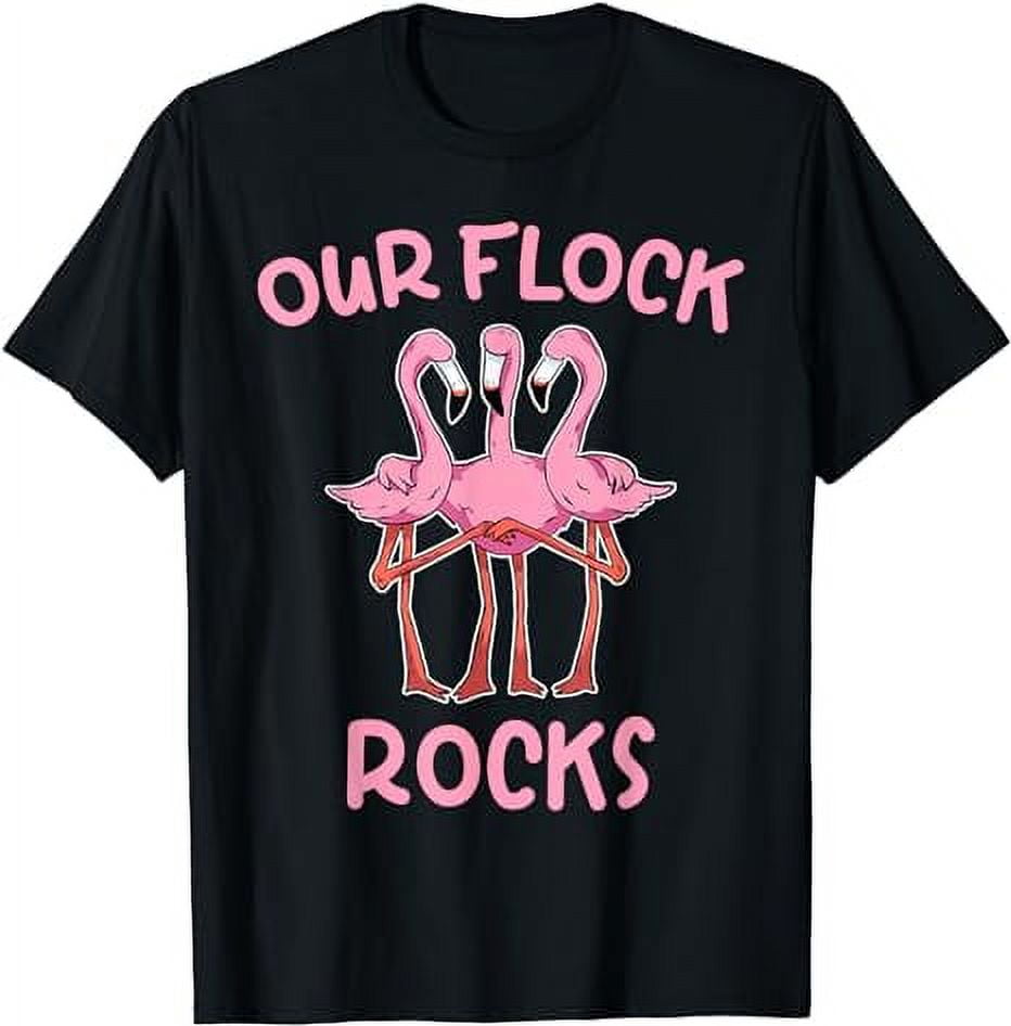 Our Flock Rocks Flamingo Matching Family Vacation Group T-Shirt ...