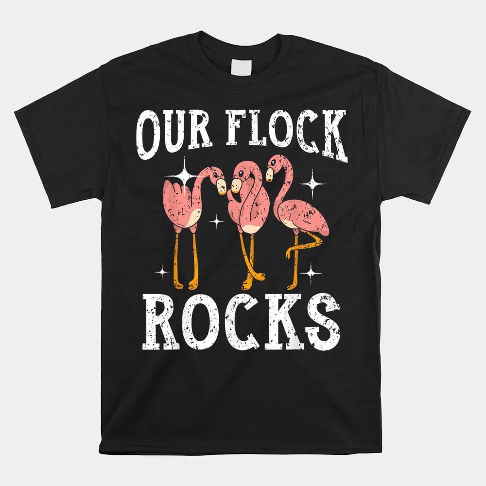 Our Flock Rocks Flamingo Shirt - Walmart.com