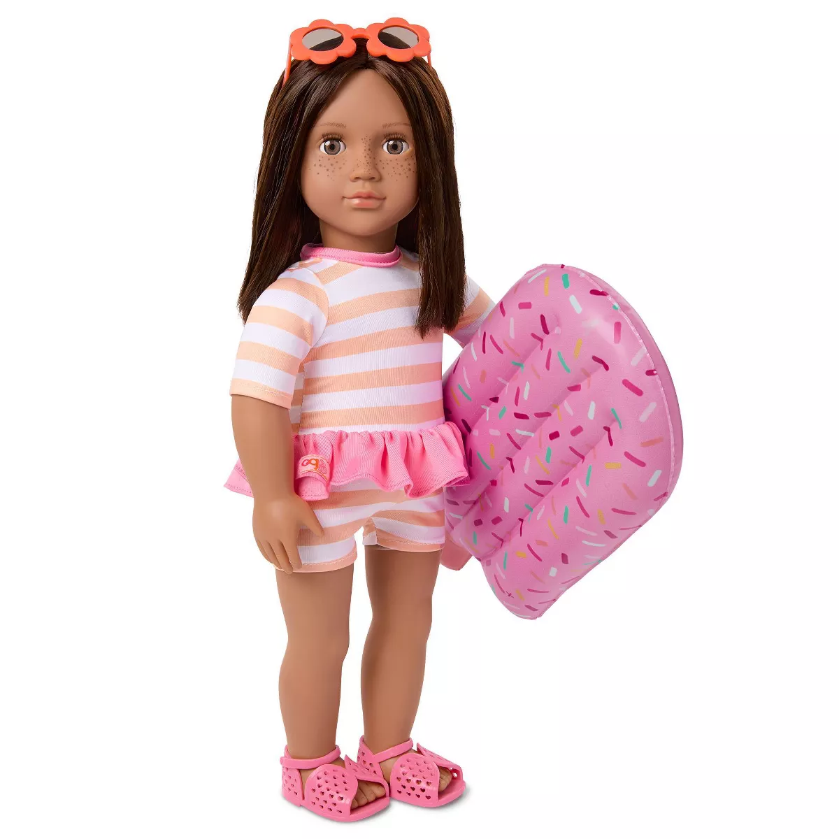 Our Generation 18" Doll with Swimsuit and Pink Pool Float Accessory ...