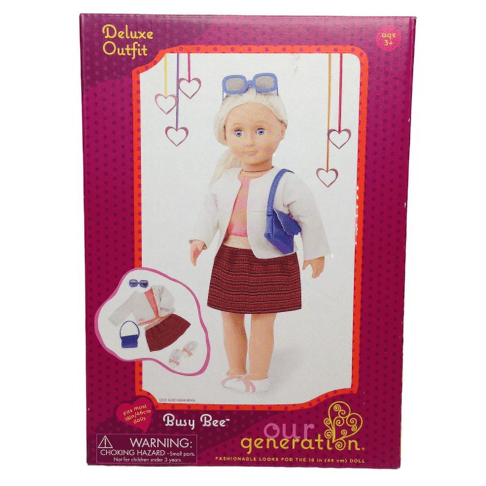 Our Generation Busy Bee 18" Doll Clothes Deluxe Outfit Coat Skirt Purse ...