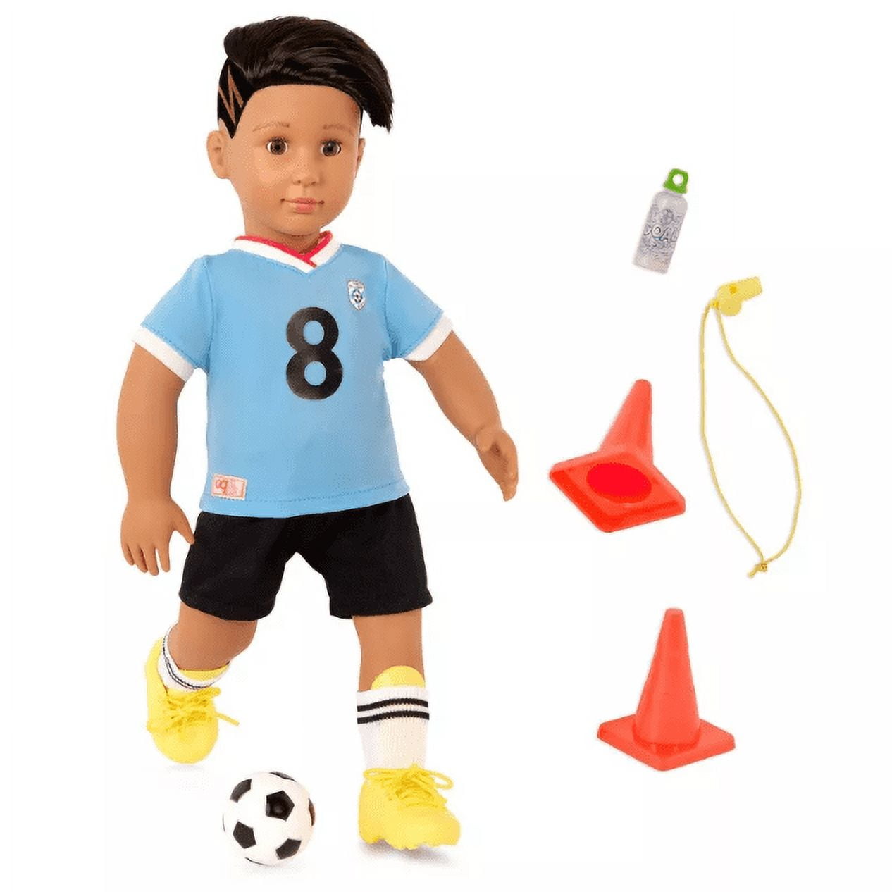 Our Generation Mateo Posable 18" Boy Doll in Soccer Uniform with ...