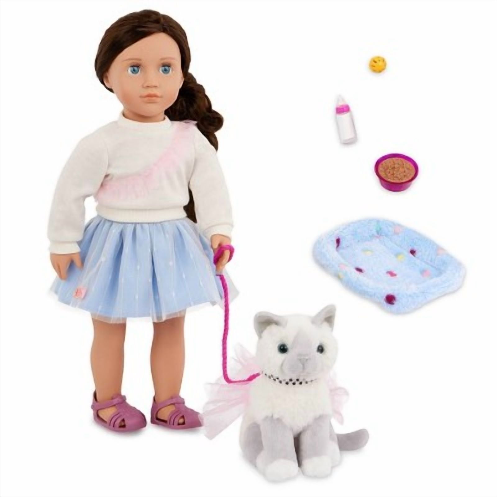 Our Generation Mindy & Pepper 18'' Doll & Pet Kitten Set - Walmart.com