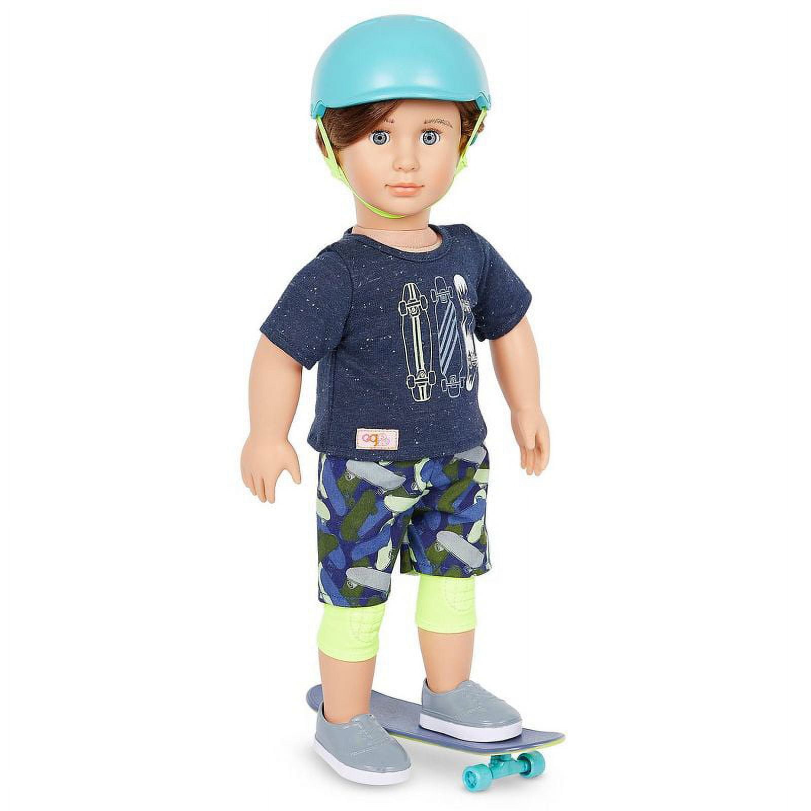 Our Generation 18-inch Theodore Skateboarder Boy Doll with Real Rolling ...