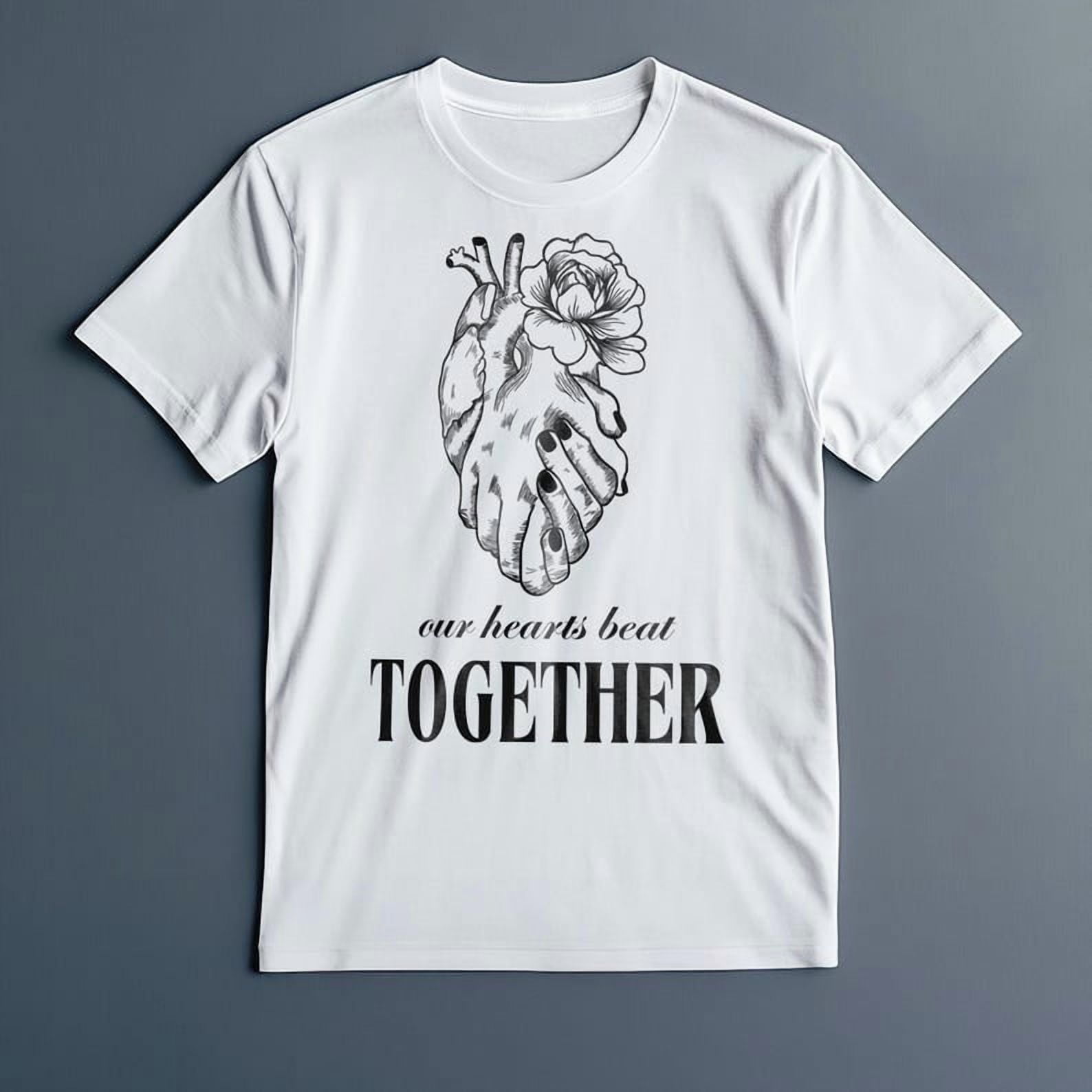 Our Hearts Beat Together Shirt, Romantic Heart Holding Hands Tee ...