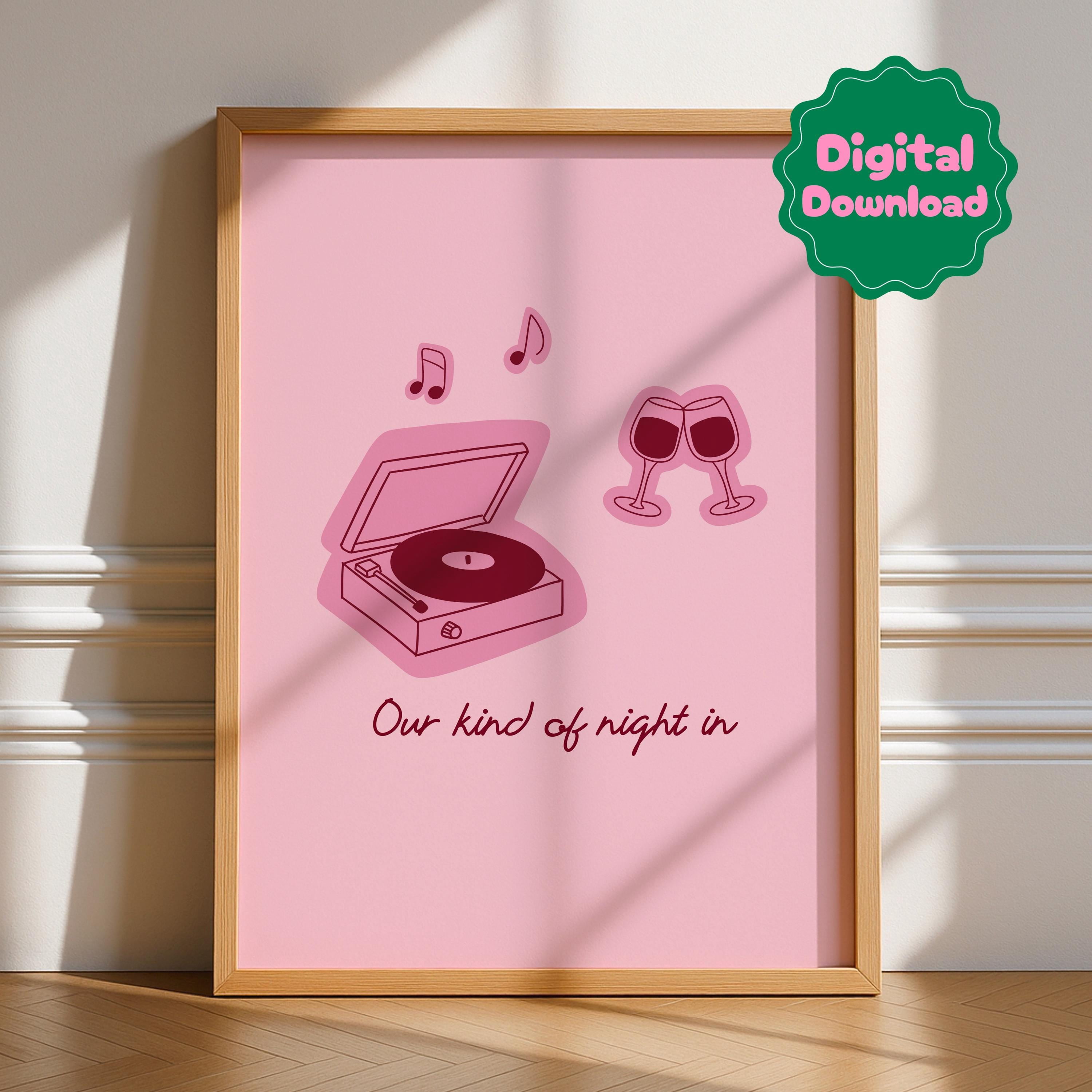 Our Kind Of Night In Print Typography Decor Music Teen Dopamine Preppy ...