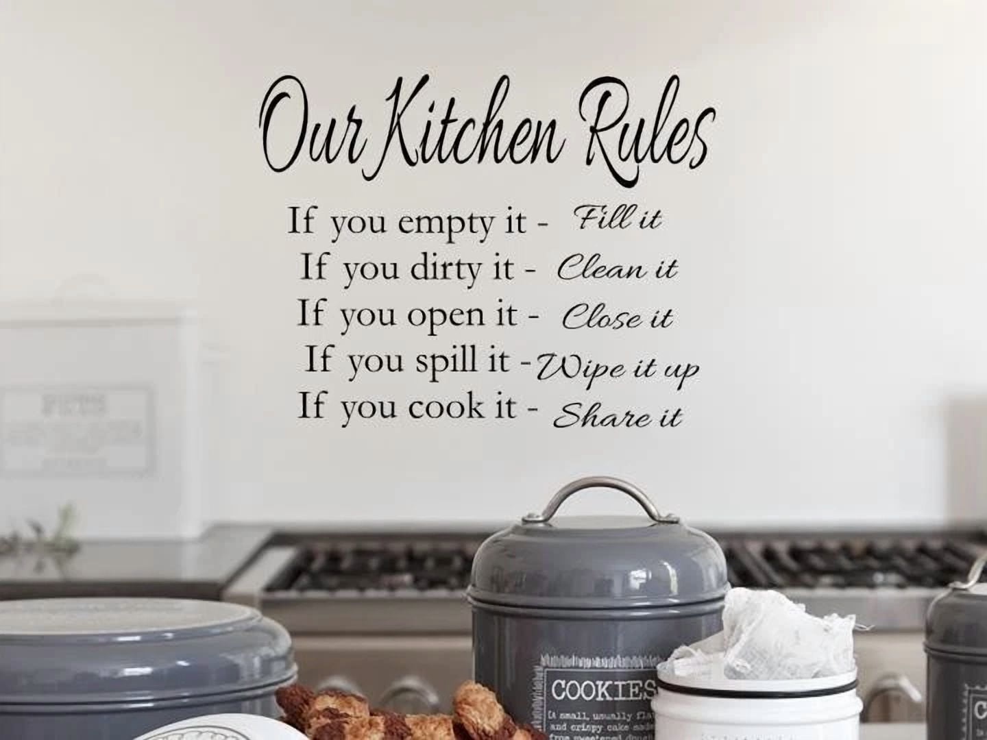 Our Kitchen Rules Vinyl Wall Art Decal Decor Lettering Words Quote ...