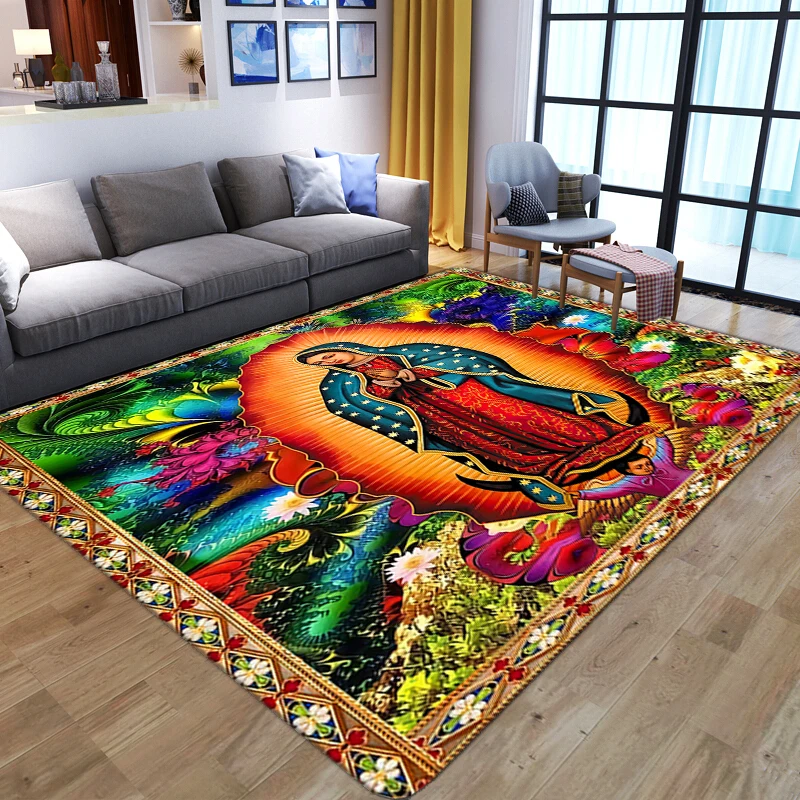 Our Lady Guadalupe Religion Carpet Indoor Printed r Rug for Living Room ...
