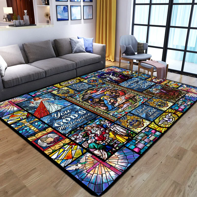 Our Lady Guadalupe Religion Carpet Indoor Printed r Rug for Living Room ...