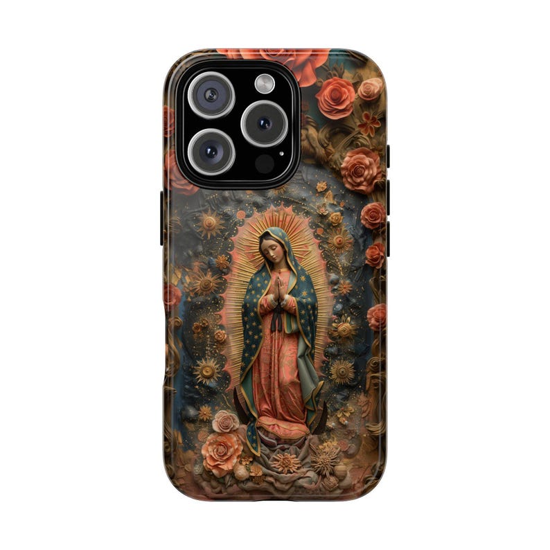 Our Lady Guadalupe Virgin Mary Religious Catholic Floral Artwork Phone ...