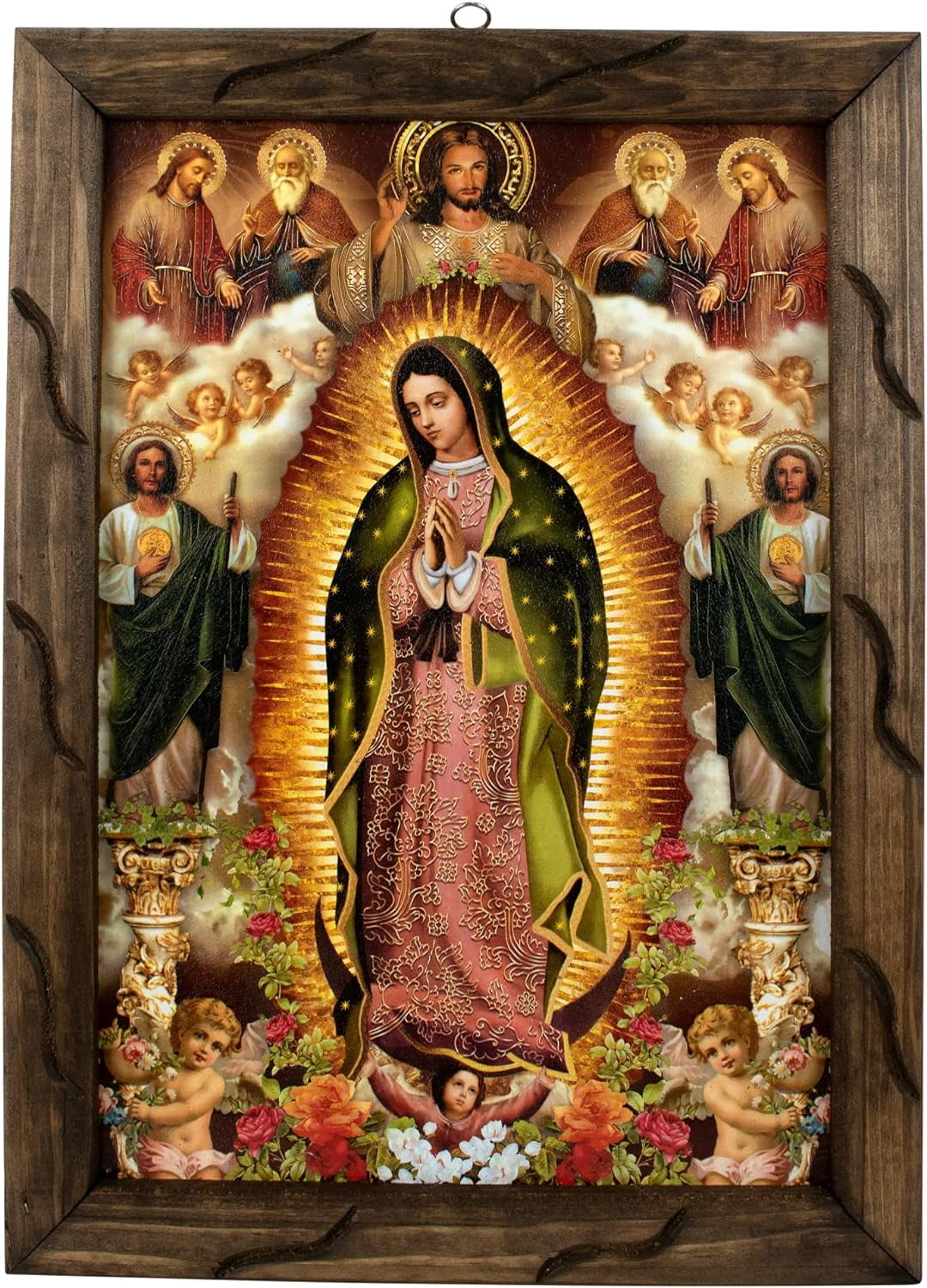 Our Lady of Guadalupe image With Saint Judas , Divine Mercy, rustic ...