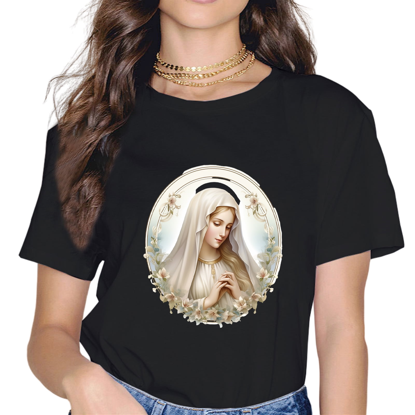 Our Lady Of Guadalupe Blessed Mother Christian Women T-shirt - Walmart.com