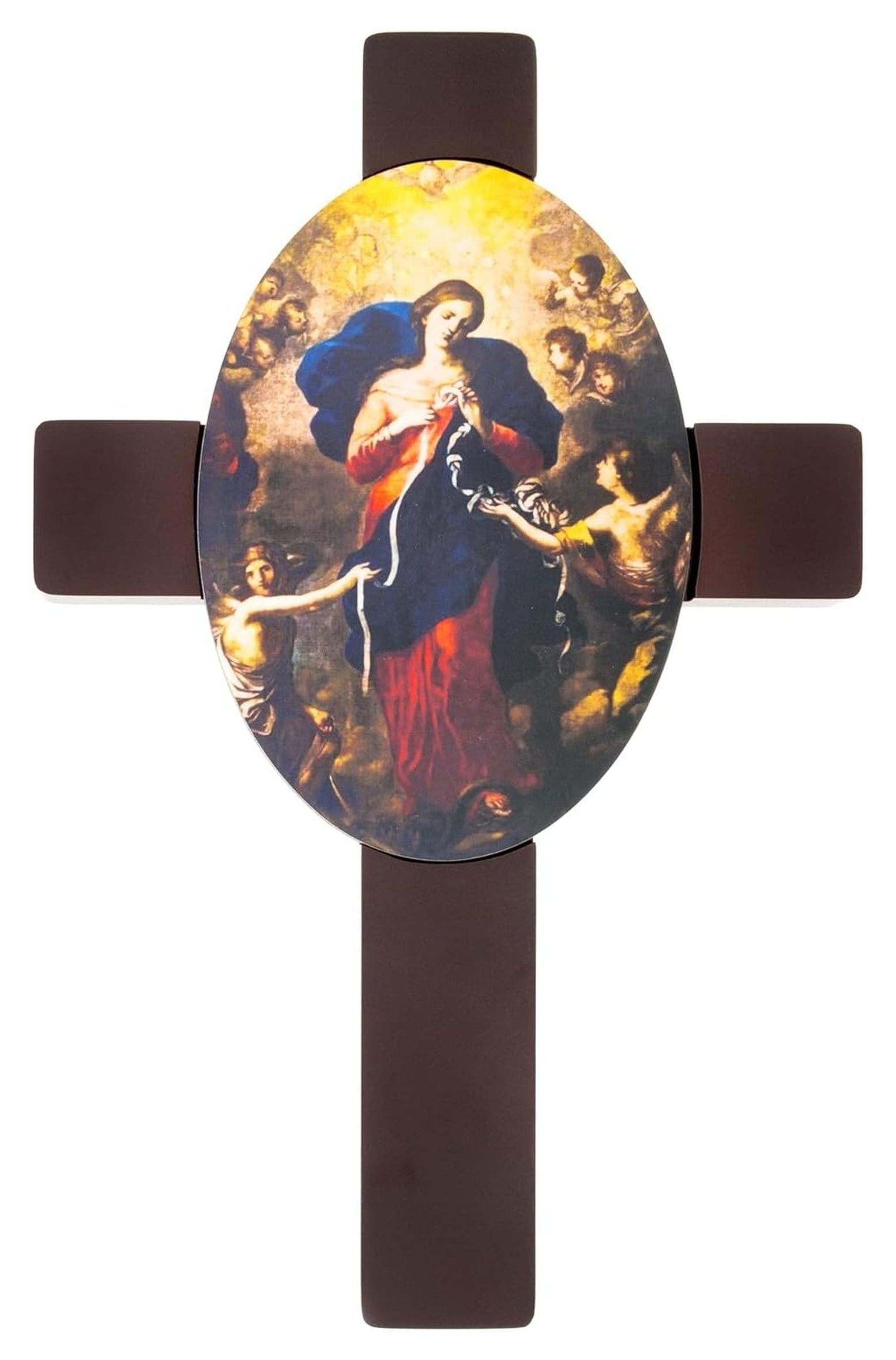 Our Lady Undoer of Knots Wall Cross – 11" x 7" -Finished Wooden Cross ...