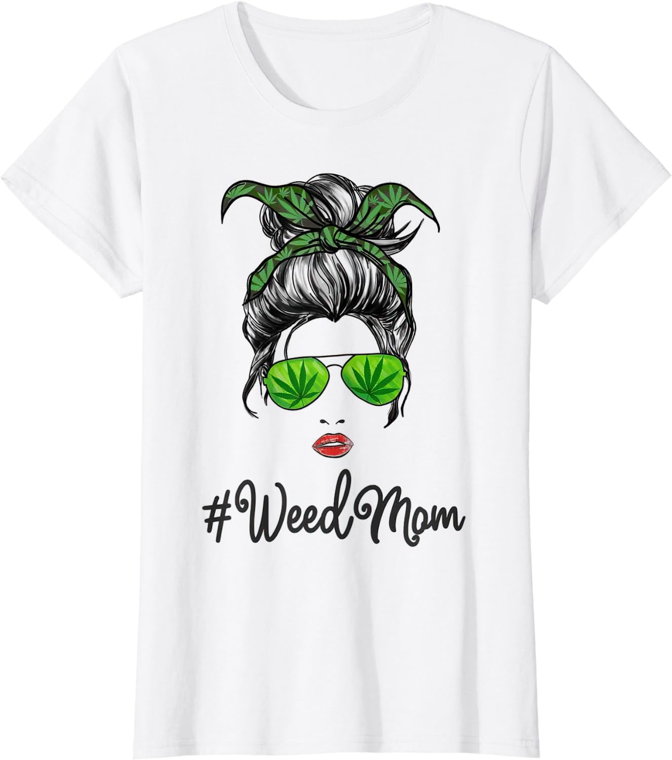Cotton Tee Womens Classy Mom Life with Leopard Mom Marijuana Weed Lover ...