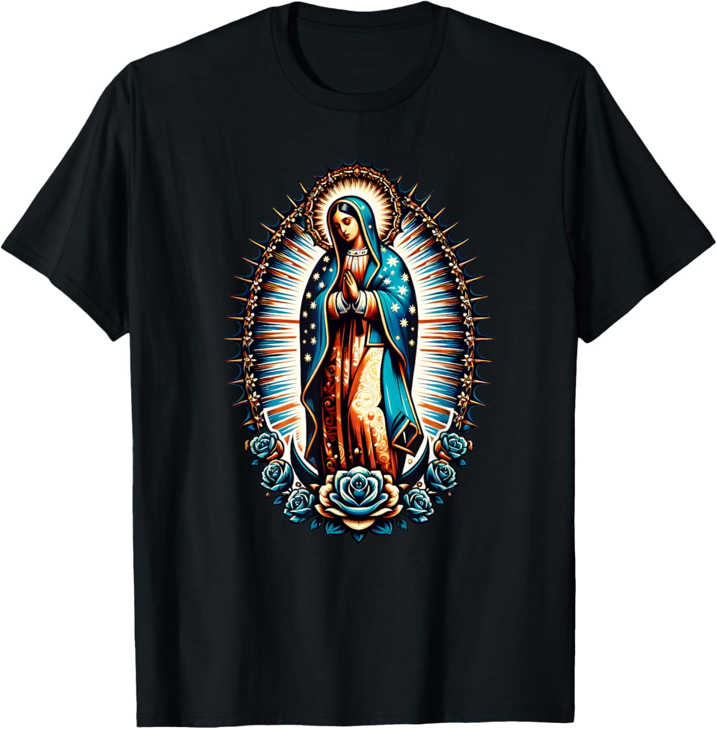 Our Lady Virgen De Guadalupe Virgin Mary Catholic Saint Art T-Shirtmen ...