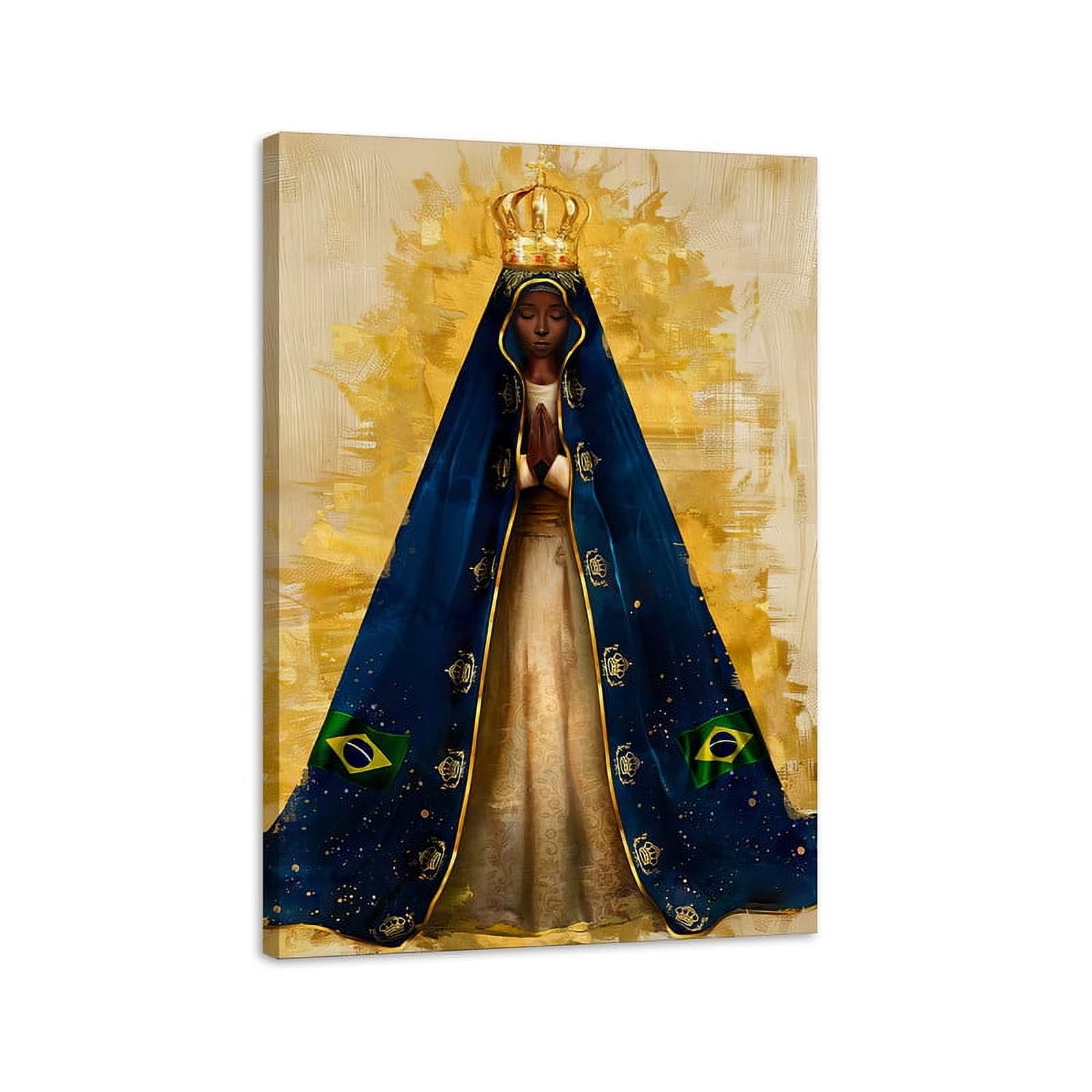Our Lady of Aparecida Religious Wall Art Abstract Watercolor Painting ...
