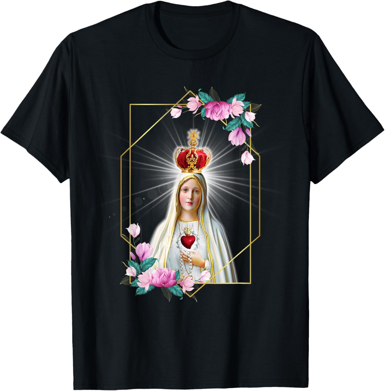 Our Lady of Fatima Immaculate Heart of Blessed Virgin Mary T-ShirtMen's ...