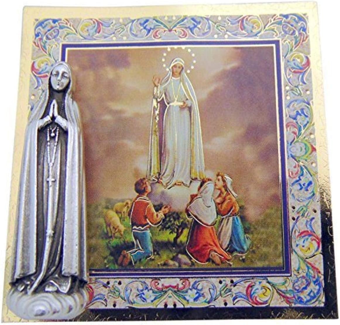 Our Lady of Fatima Mini Saint Gift Set Tiny 1 Inch Long Statue & Prayer ...