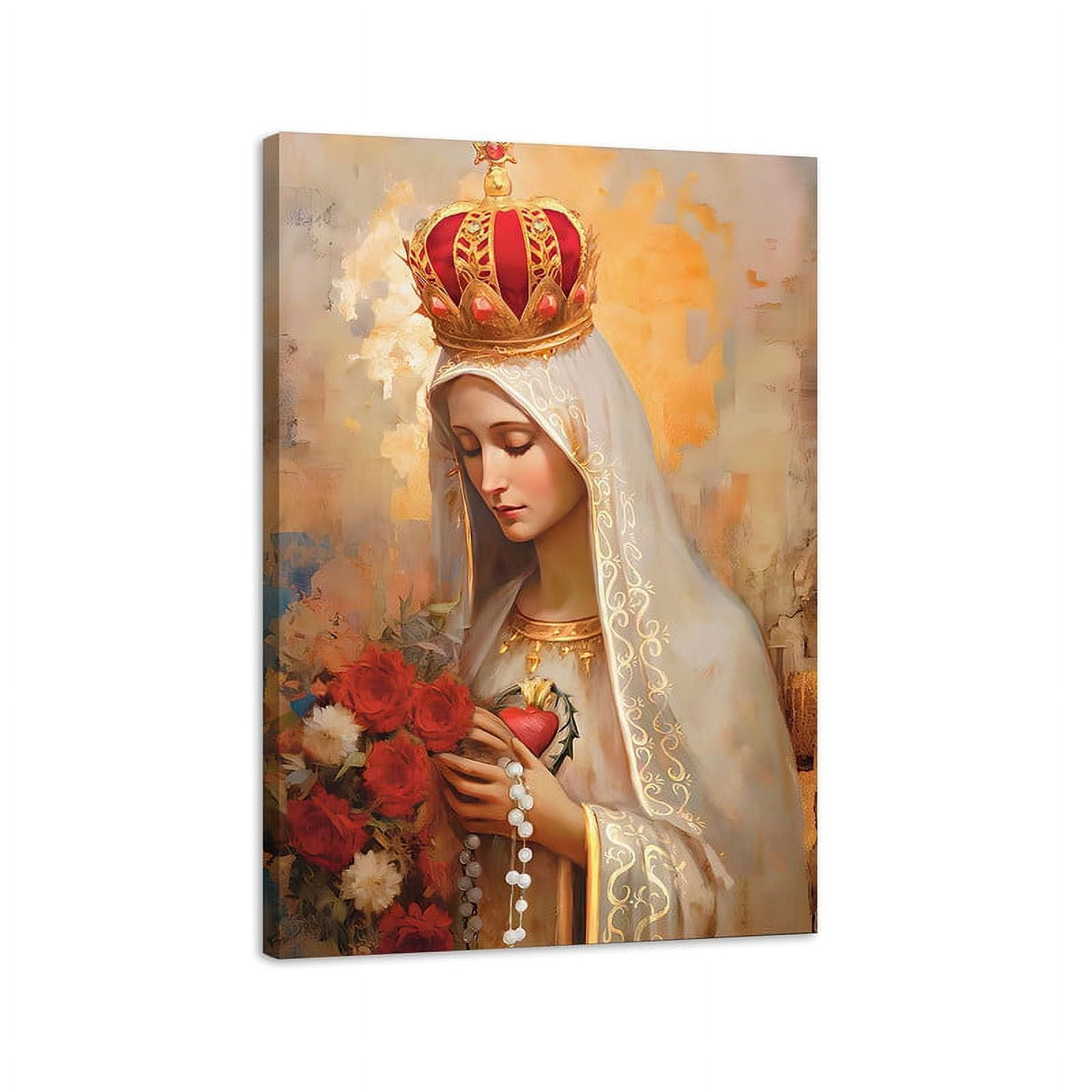 Our Lady of Fatima Religious Wall Art Abstract Watercolor Catholic ...