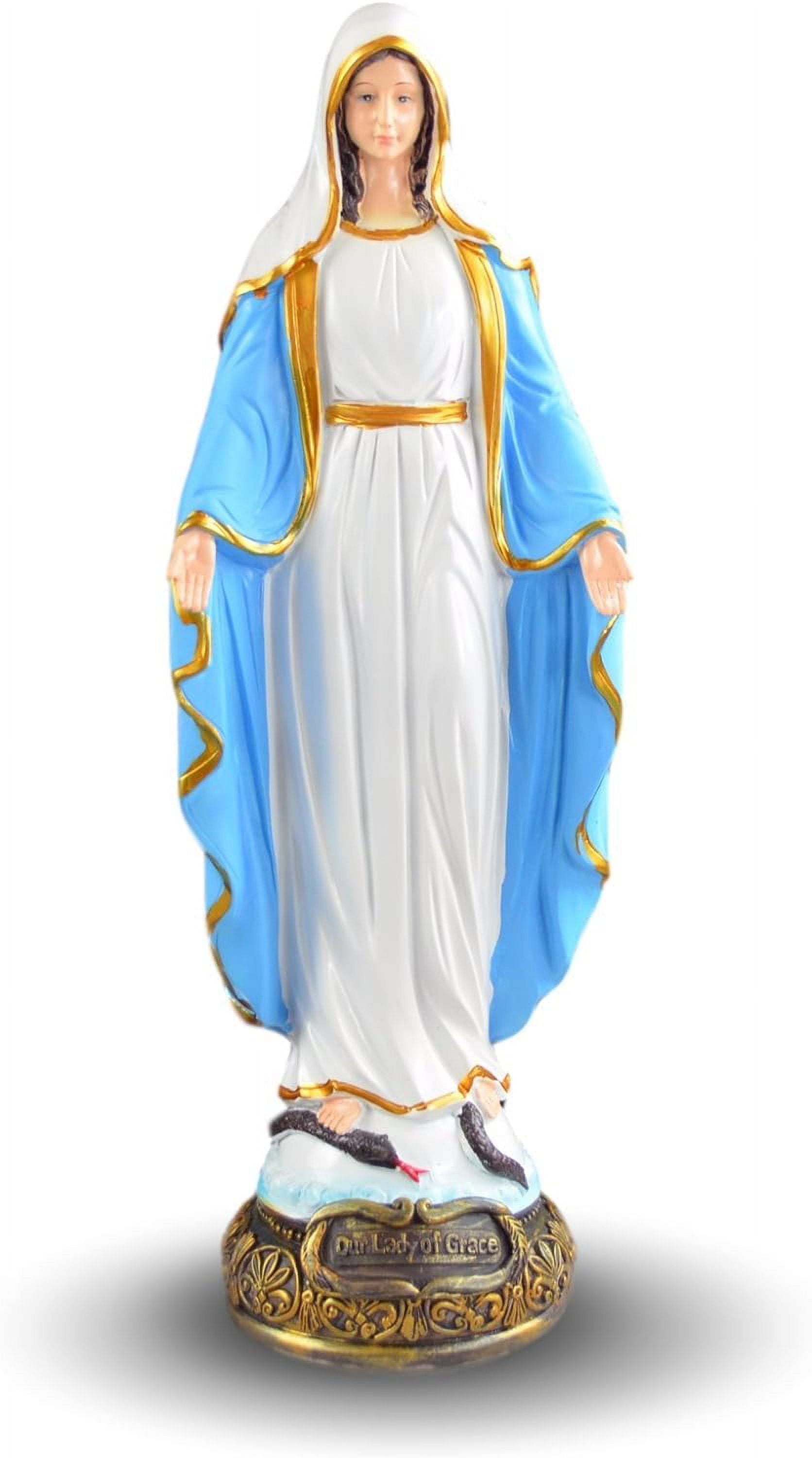 Our Lady of Grace Mary Statue 16" Blessed Mother Statue Figurine Resin ...
