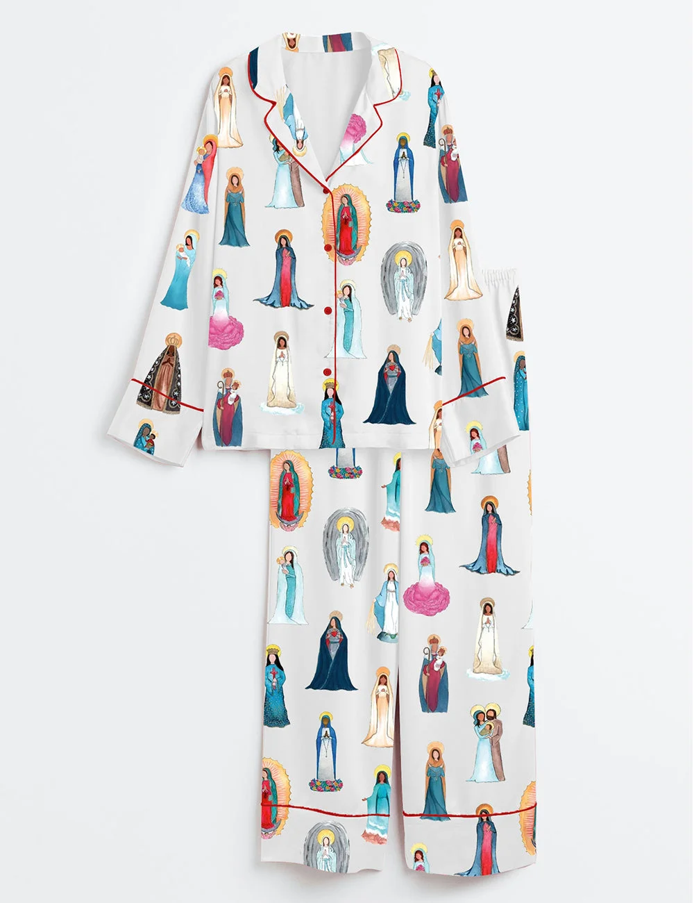 Our Lady of Gua..dalupe Cath.olic Jesus Satin Pajama Set - Walmart.com