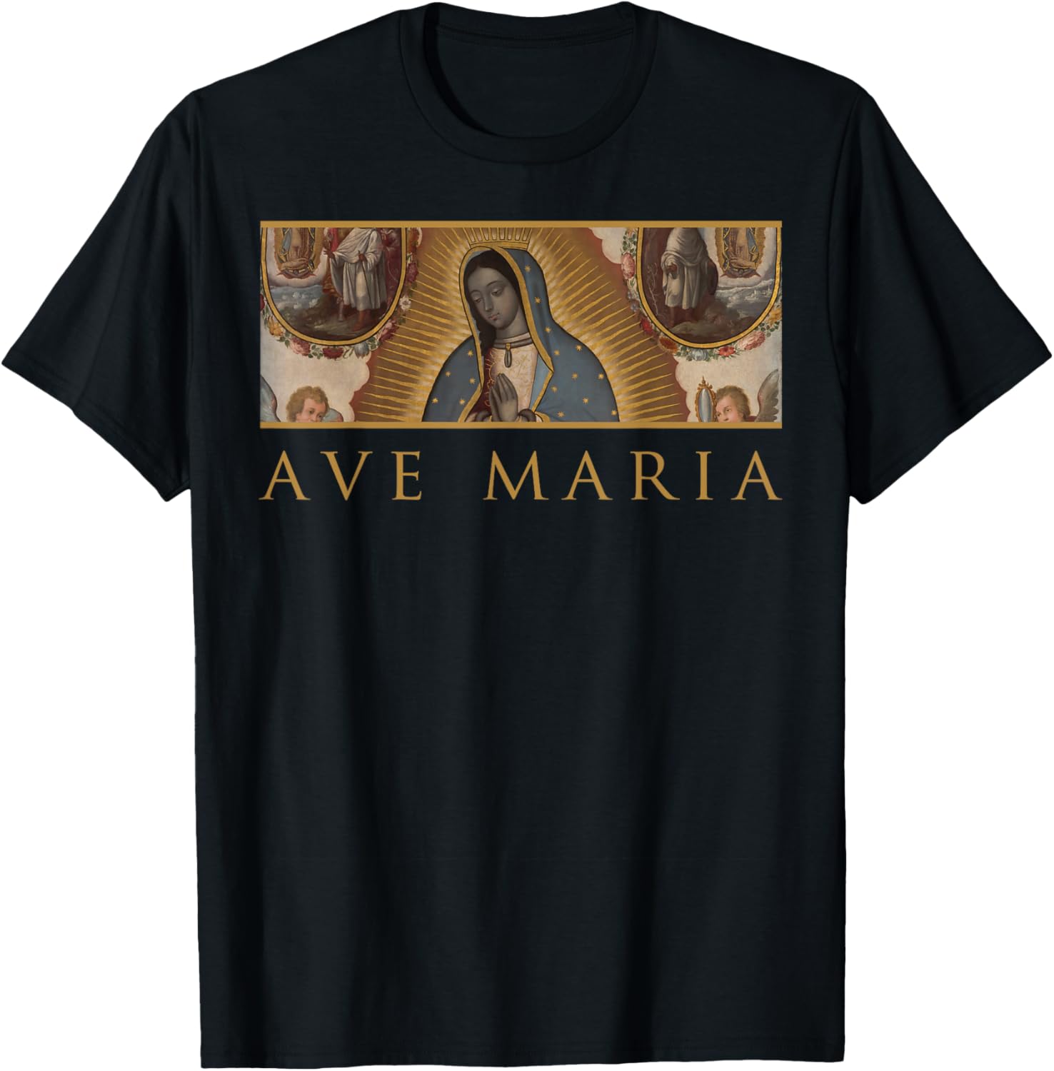 Our Lady of Guadalupe Catholic Ave Maria Mary Traditional T-Shirt ...