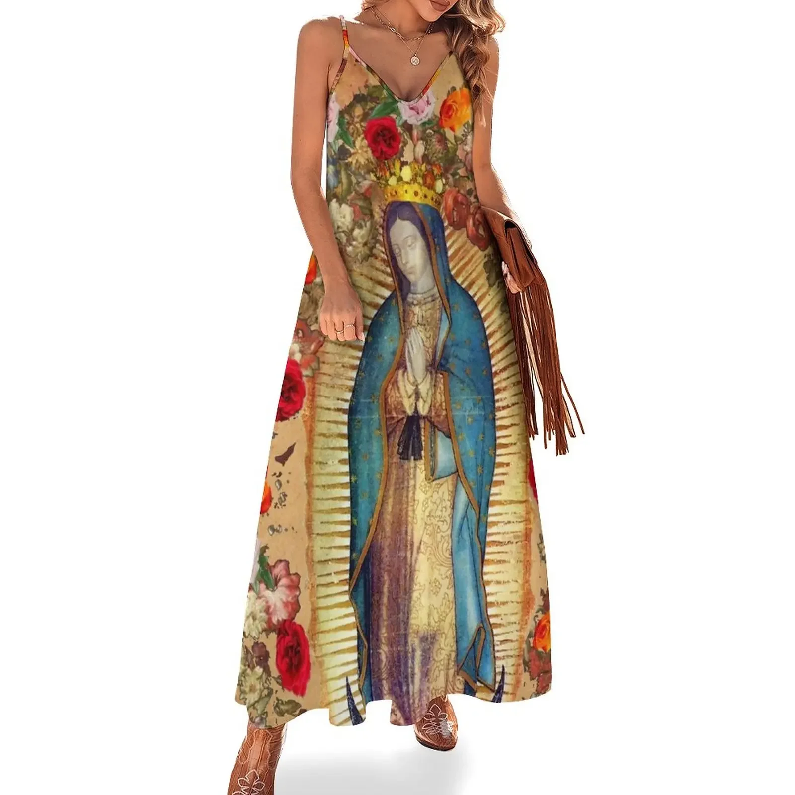 Our Lady of Guadalupe Catholic Mexico Sleeveless Dress Elegant gowns ...