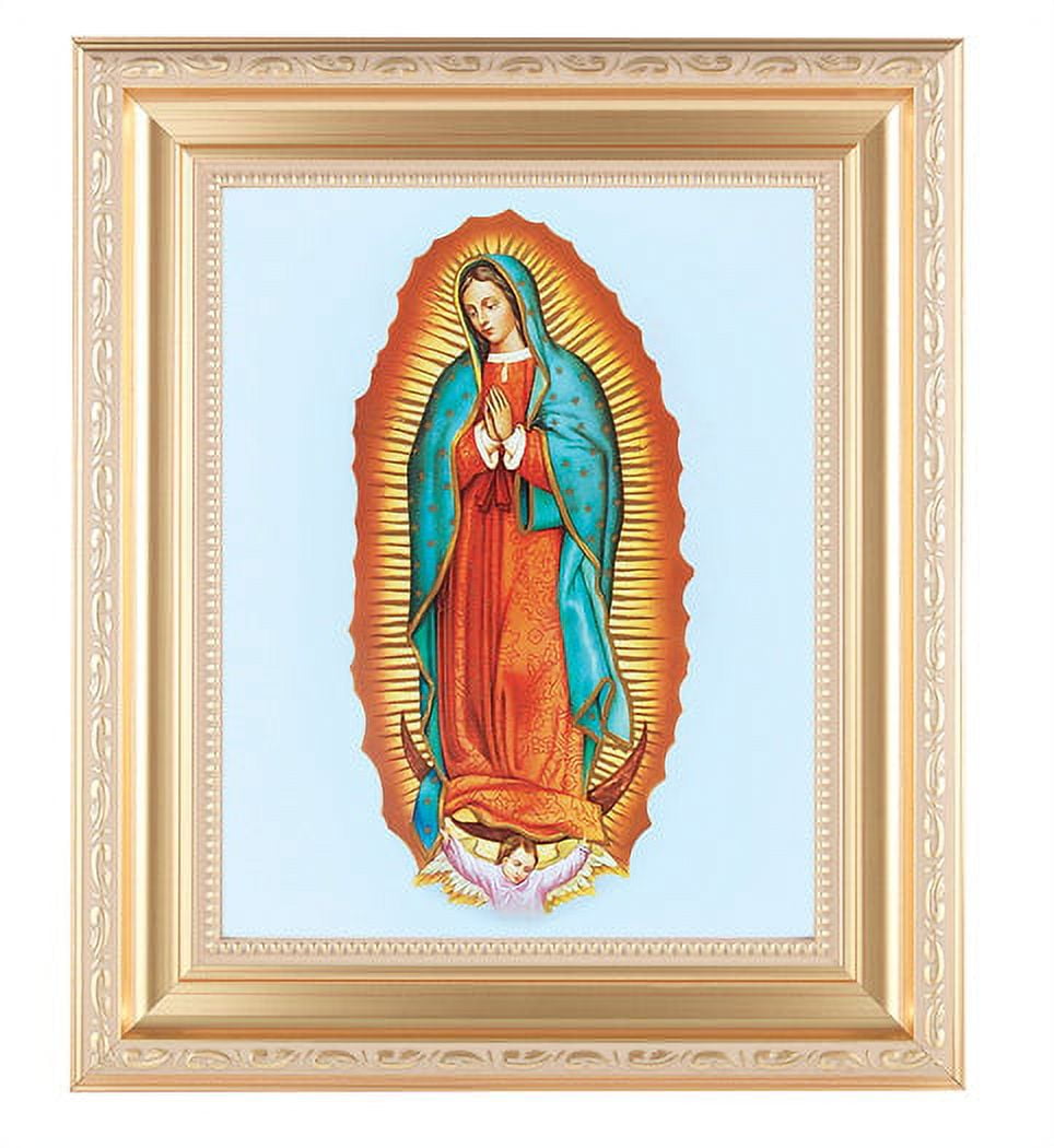 Our Lady of Guadalupe Picture Framed Wall Art Decor Large, Satin Gold ...