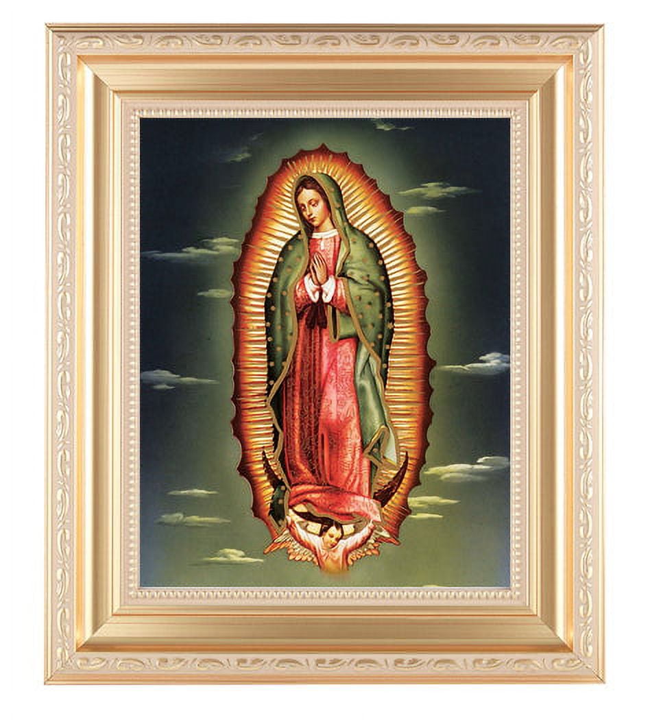 Our Lady of Guadalupe Picture Framed Wall Art Decor Large, Satin Gold ...