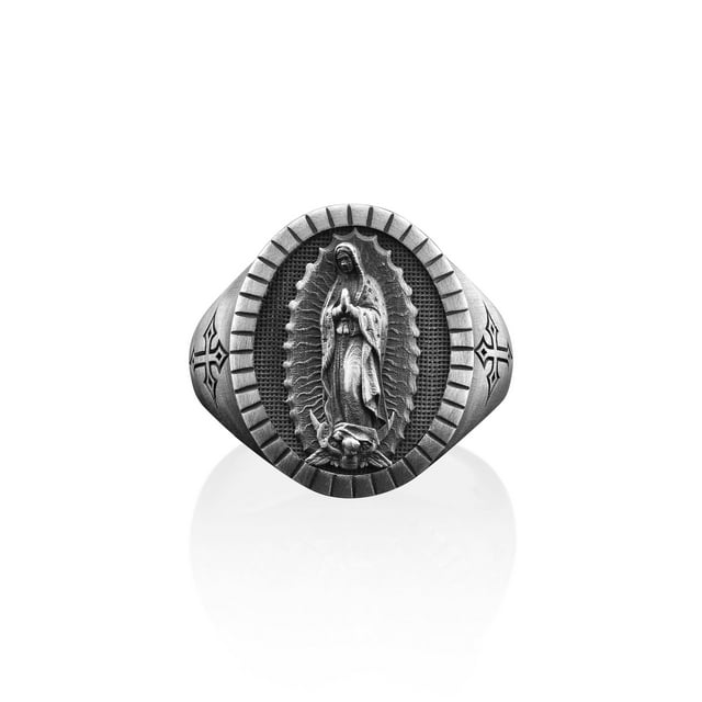Our Lady of Guadalupe Signet Ring For Men , Guadalupe Christian ...