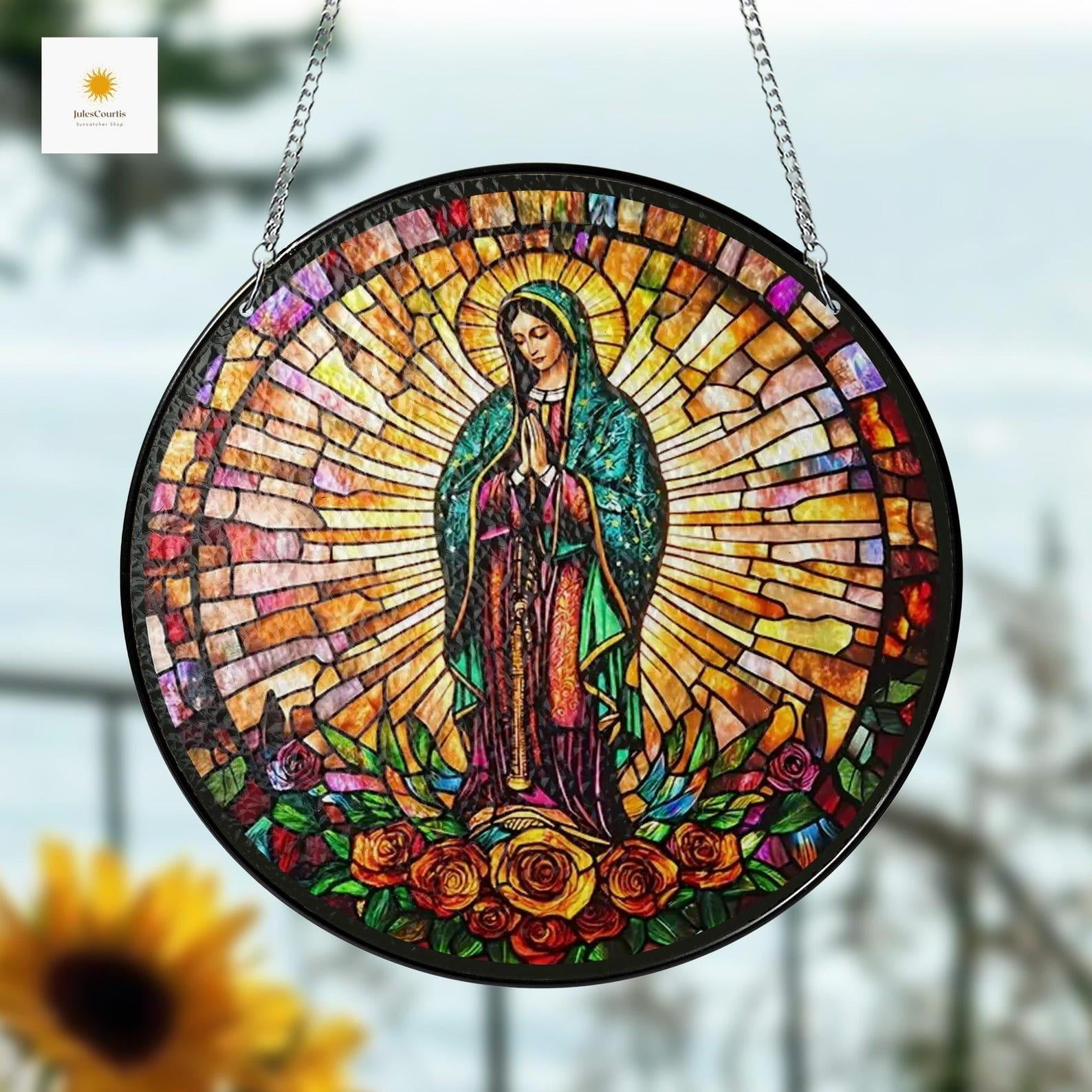 Our Lady of Guadalupe Stained Glass Suncatcher | Catholic Window Decor ...