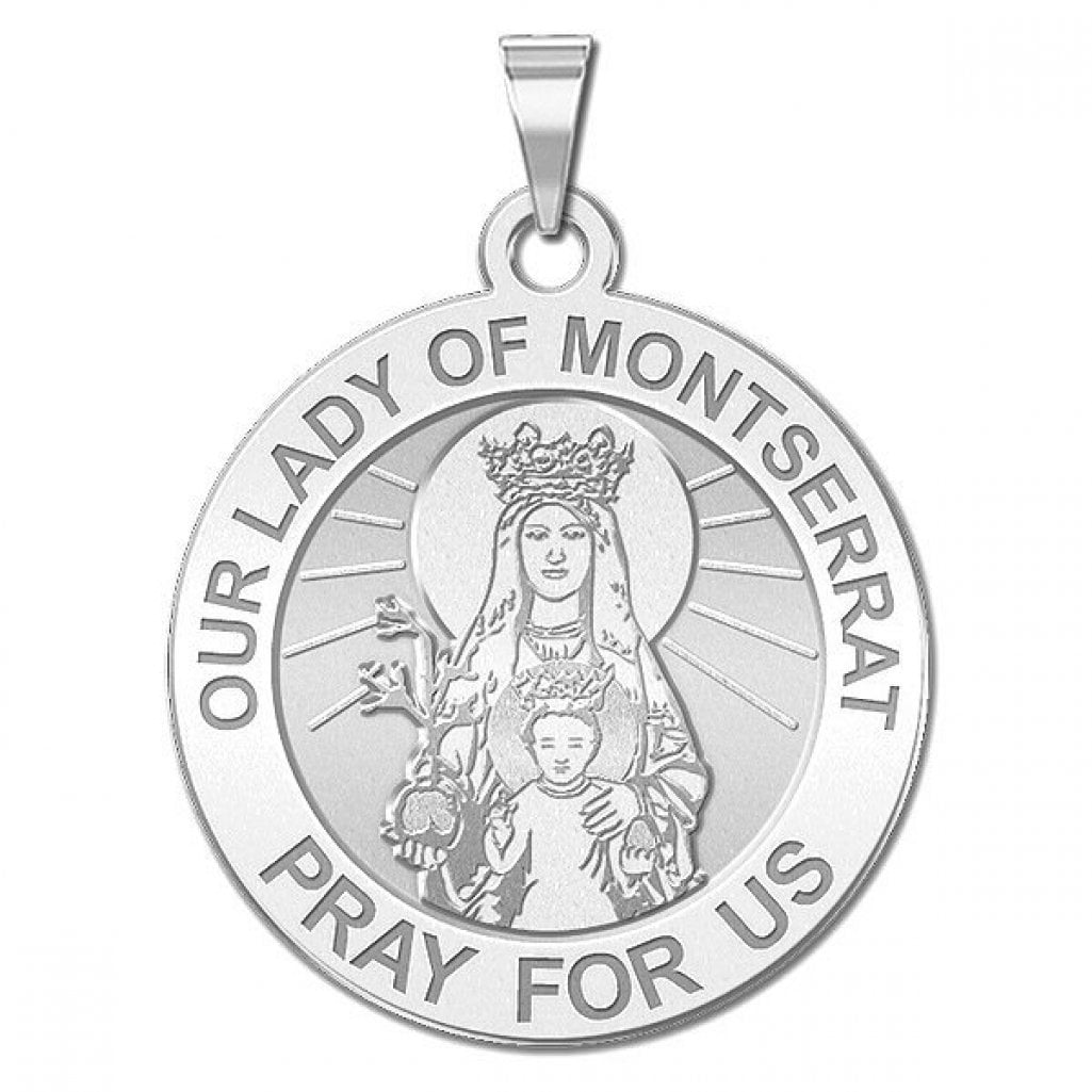 Our Lady of Montserrat Religious (English) Medal - 2/3 inch Size of ...